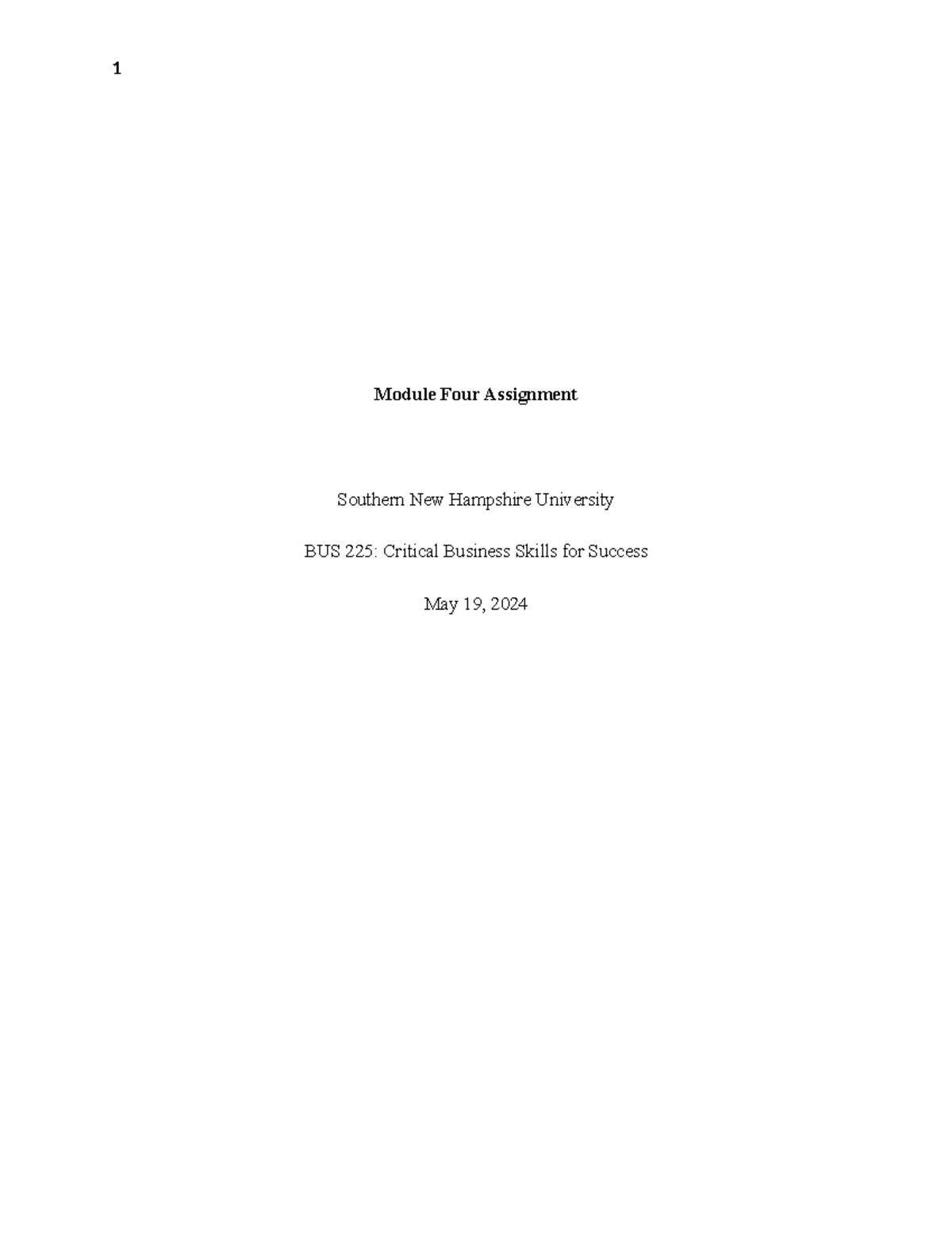 Mod 4 Assignment - Module Four Assignment Southern New Hampshire ...