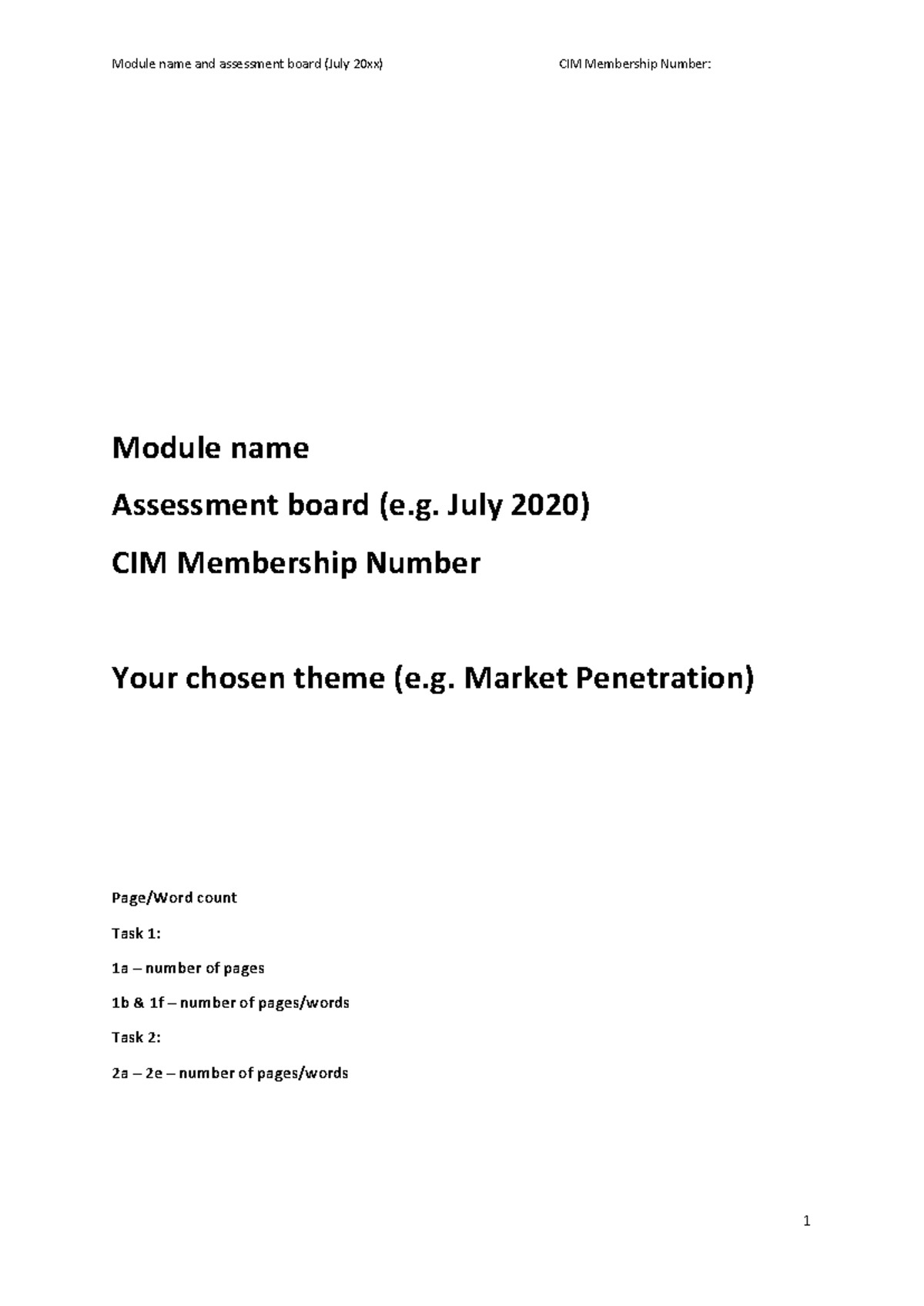 Sample assignment layout and structure - Module name Assessment board ...