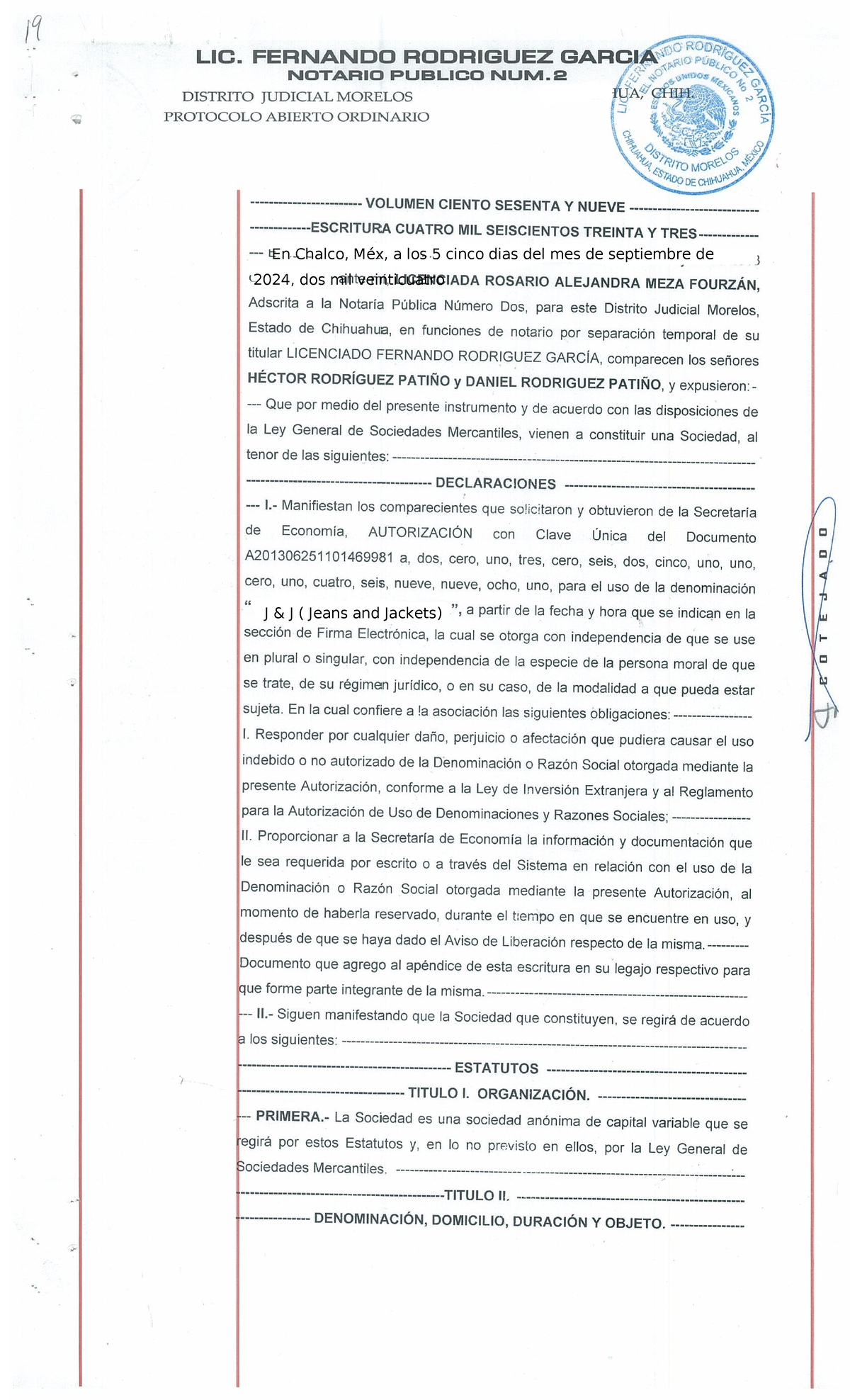 ACTA Constitutiva J&J - hghghf - Calidad y Certificación - En Chalco ...