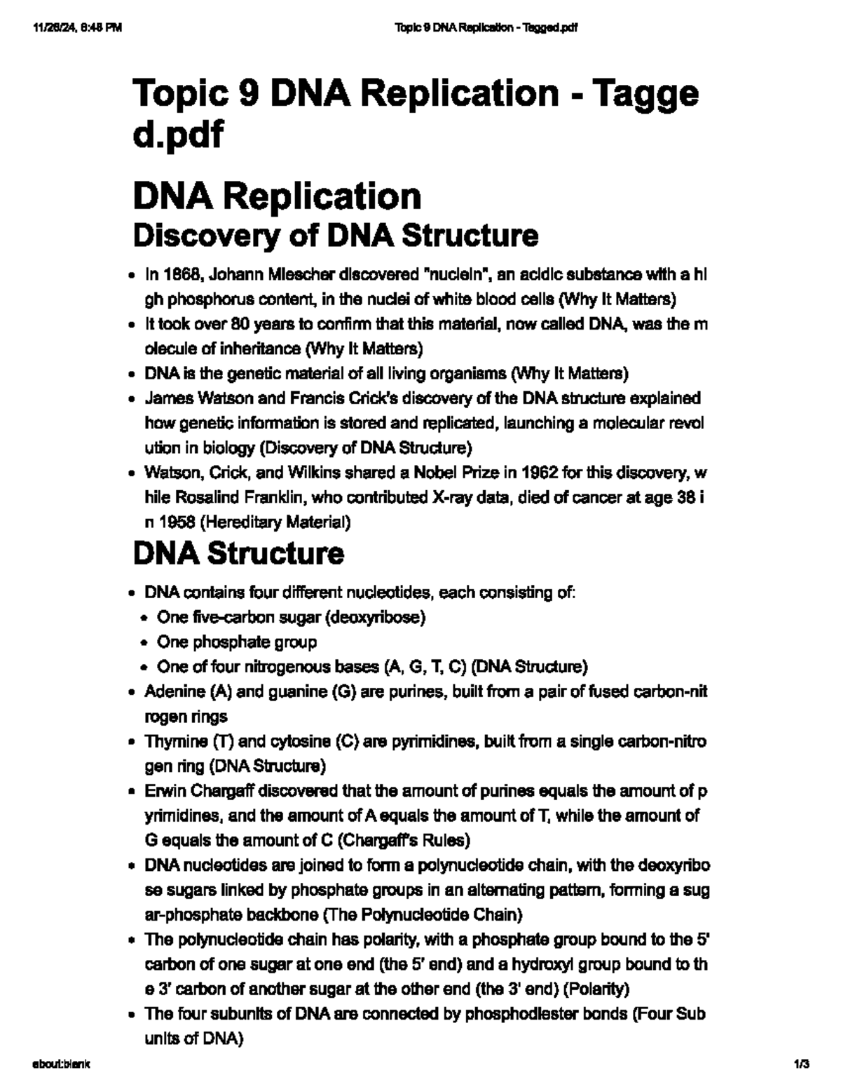 DNA Replication notes - 8:48 PM Topic 9 DNA Replication Tagged Topic 9 ...