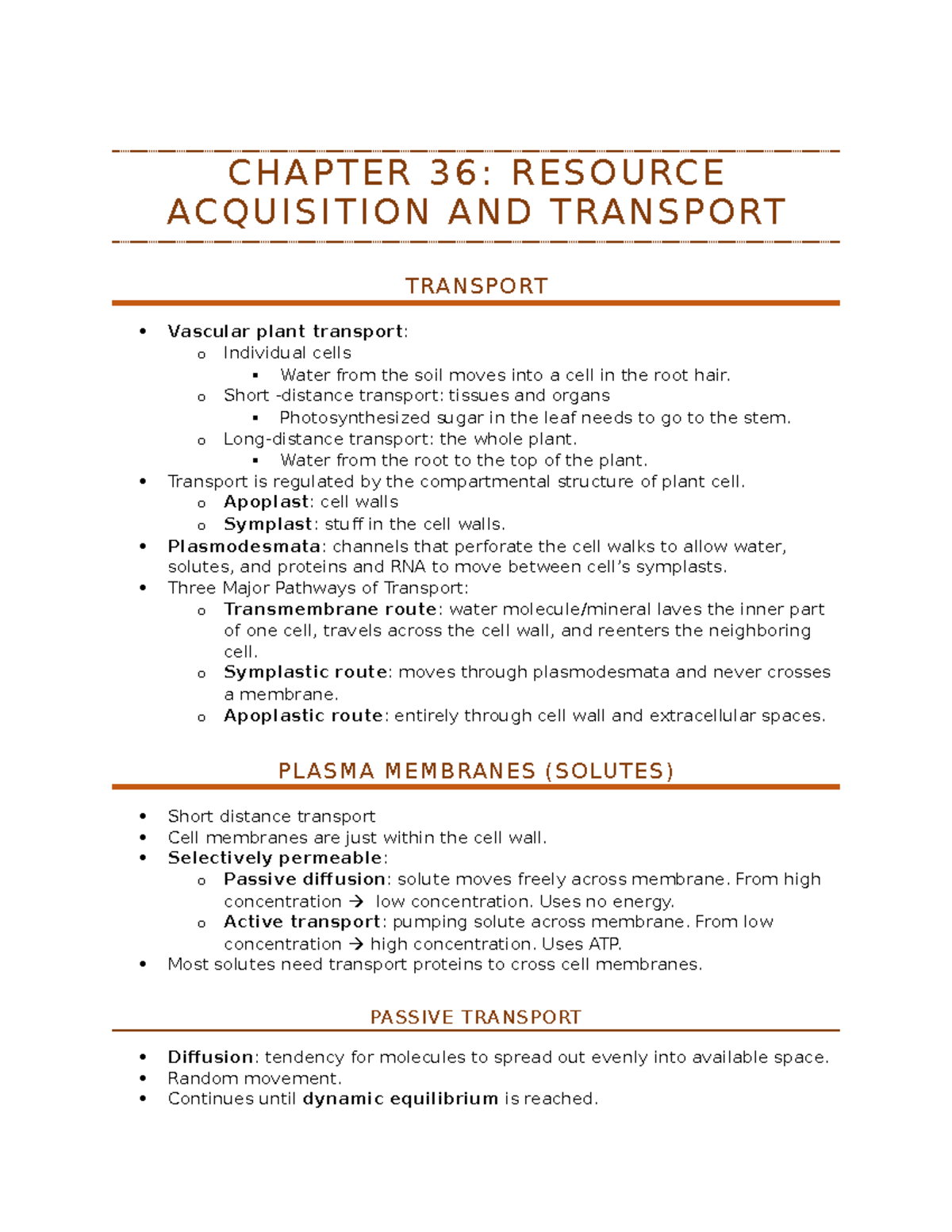 Ch 36 - Resource Acquisition and Transport - C H A P T E R 3 6 : R E S ...