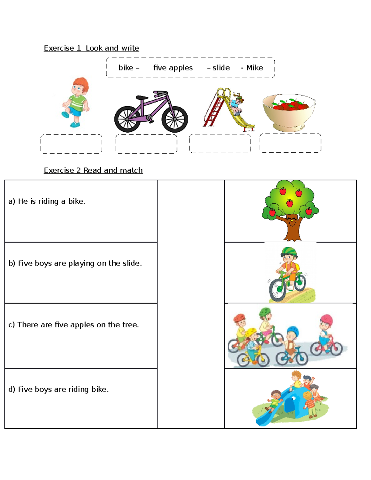 Bài tập lớp 2 Macmillan Unit 3 - Exercise 1 Look and write Exercise 2 ...