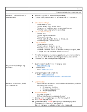Psych Assessment -Validity - Validity A test is considered valid when ...