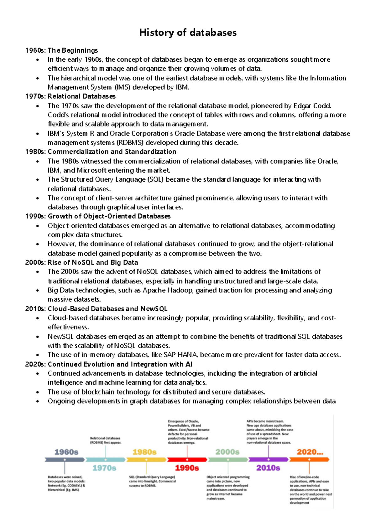 History-of-databases - History of databases 1960s: The Beginnings - In ...
