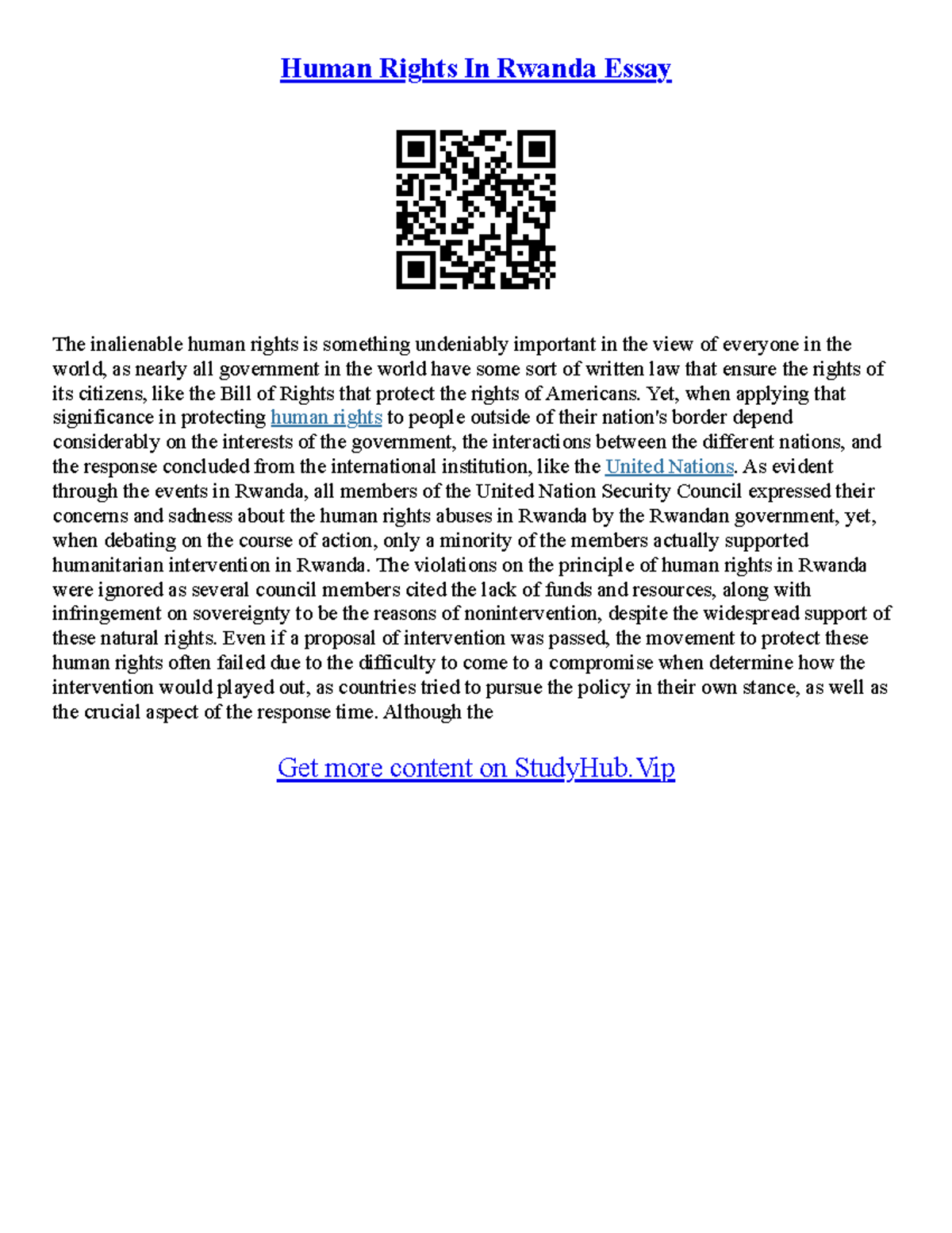 Rwanda Essay Rwanda Essay - Human Rights In Rwanda Essay The ...