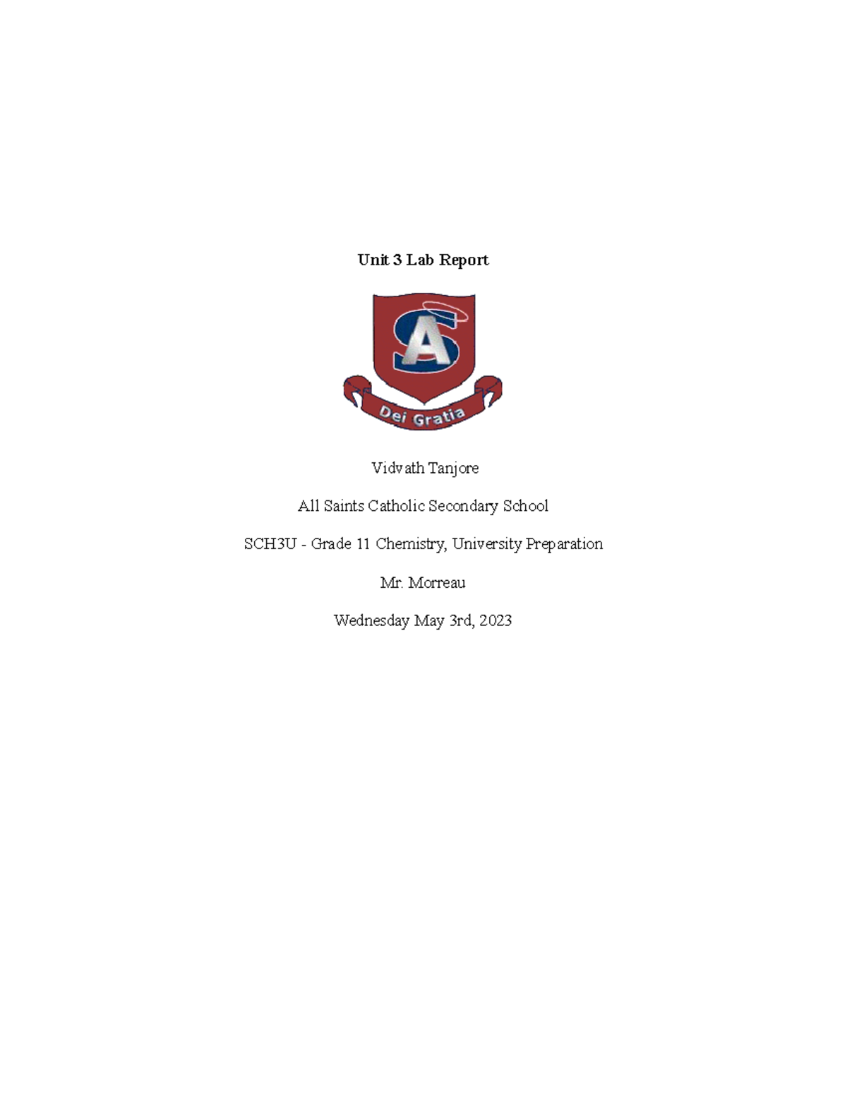 Unit 3 lab report - Unit 3 Lab Report Vidvath Tanjore All Saints ...