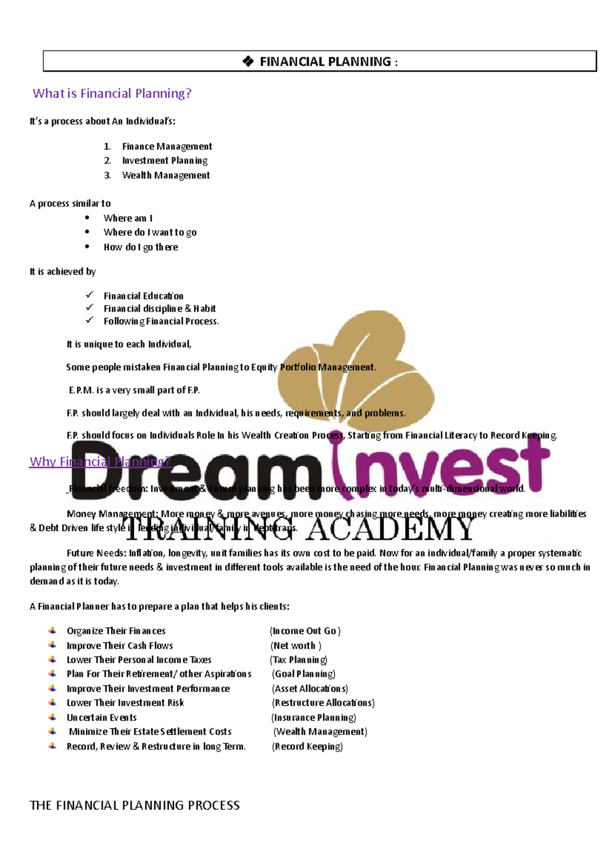 2. Financial Planning Process - FINANCIAL PLANNING : What is Financial ...