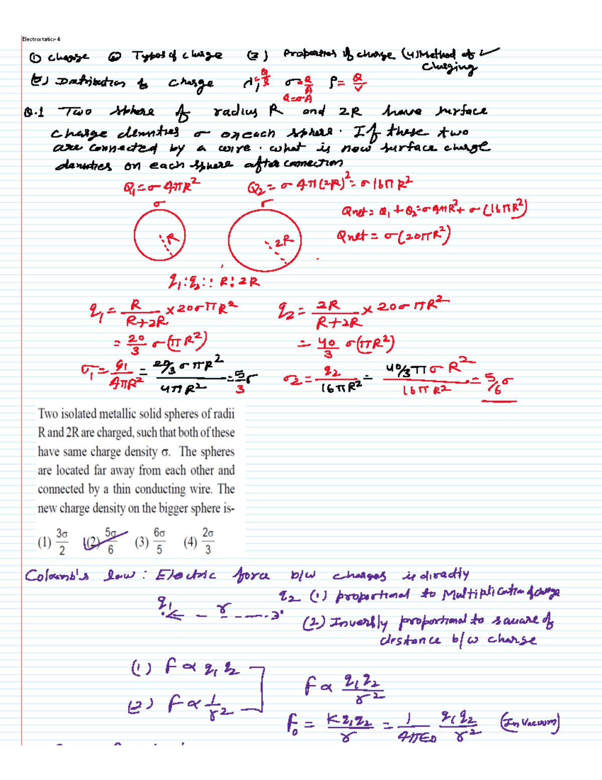 Electrostatics-4 OR-1 - Neet physics - Electrostatics- - Studocu