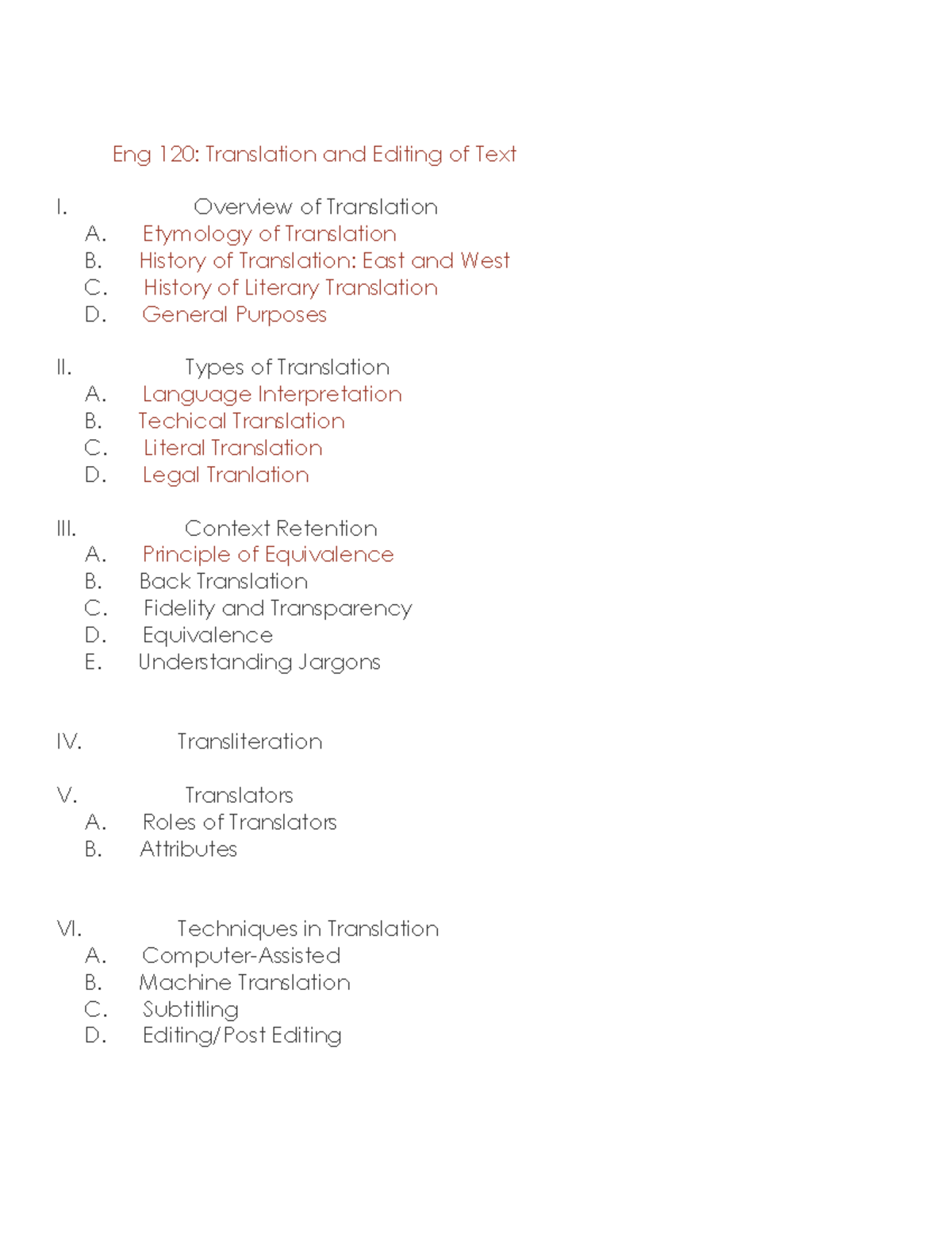 Pdfcoffee.com translation-amp-editing-text-pdf-free - Eng 120: Translation and Editing of Text I ...