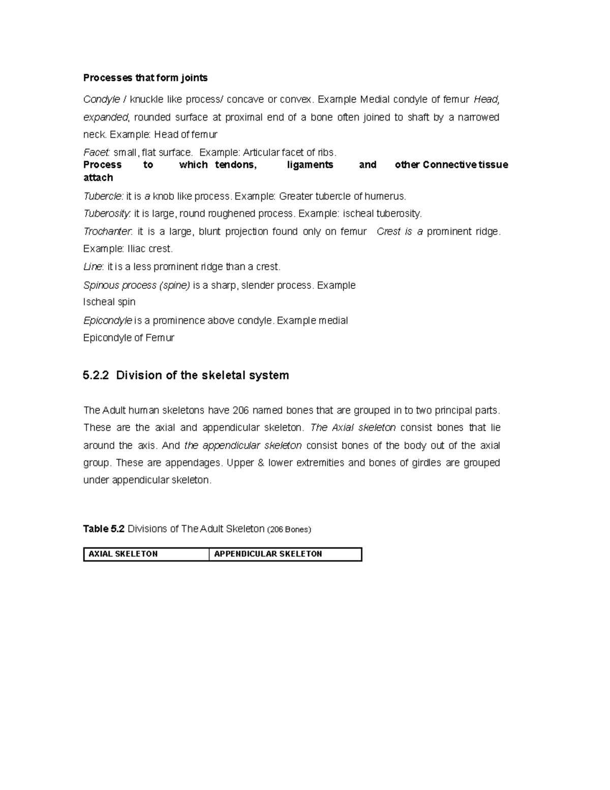 AP8 - notes - Processes that form joints Condyle / knuckle like process ...