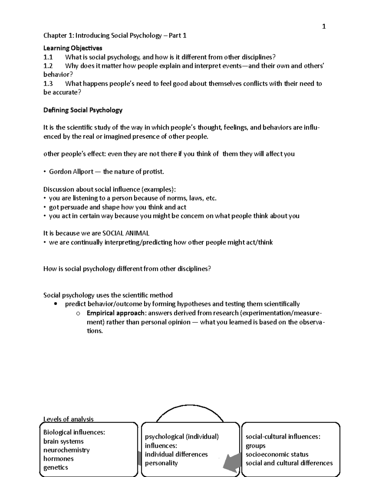 Chapter 1 part 1 - Chapter 1: Introducing Social Psychology – Part 1 ...