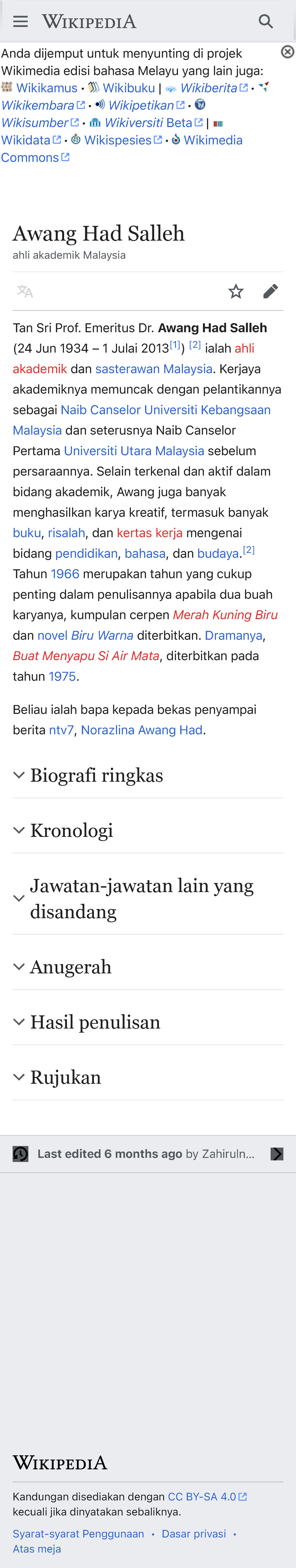 Awang Had Salleh - Wikipedia Bahasa Melayu, ensiklopedia bebas - Syarat ...