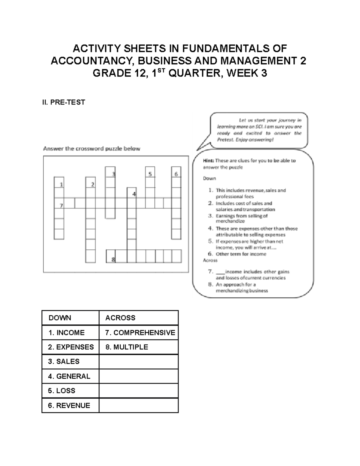 Activity Sheets IN Fundamentals OF Accountanc 2 - ACTIVITY SHEETS IN ...