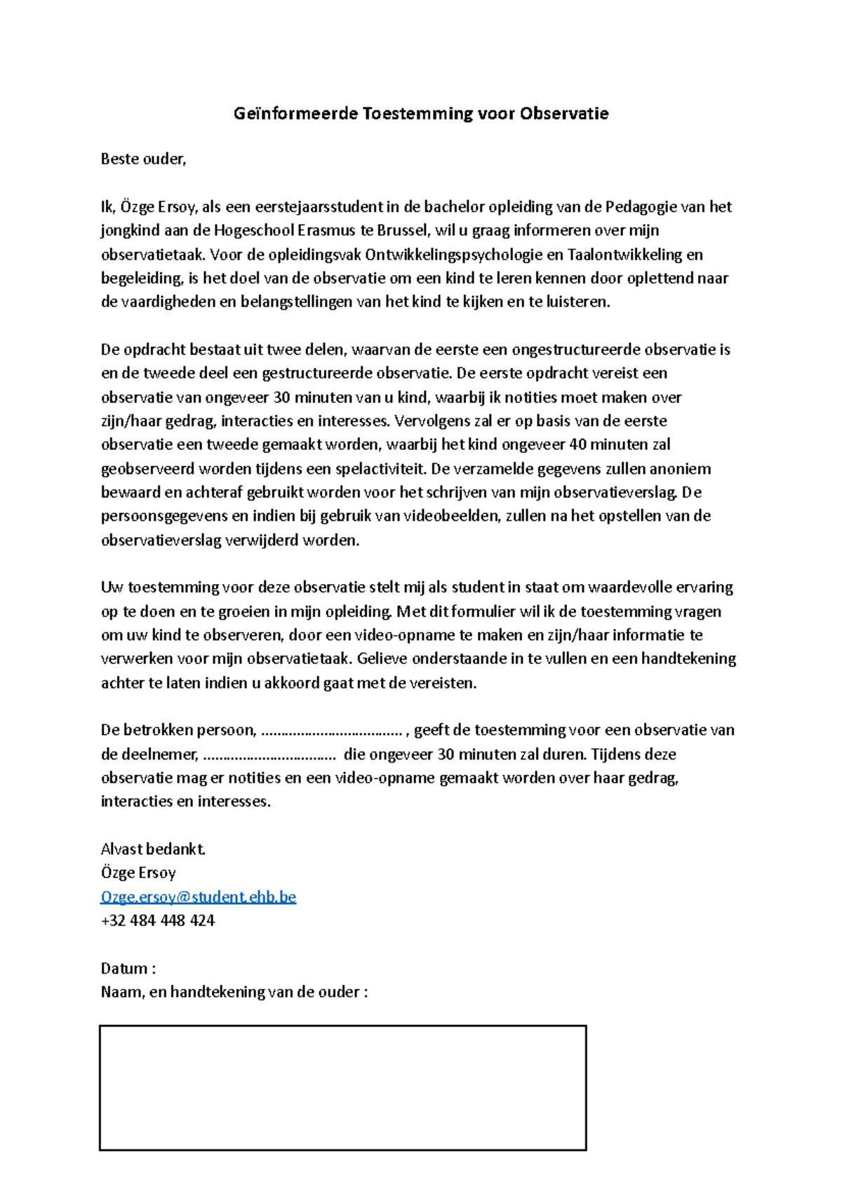 Informed Consent - Geïnformeerde Toestemming voor Observatie Beste ...