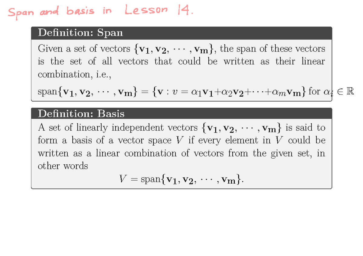 BW14 F22 Annotated (1)-13-16 - ####### Definition: Span ####### Given a ...