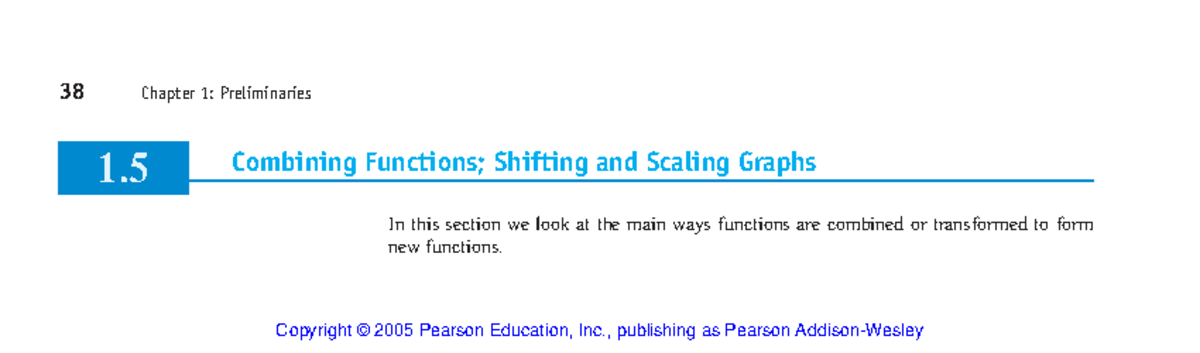 Combining Functions Shifting And Scaling Graphs 38 Chapter 1 8274
