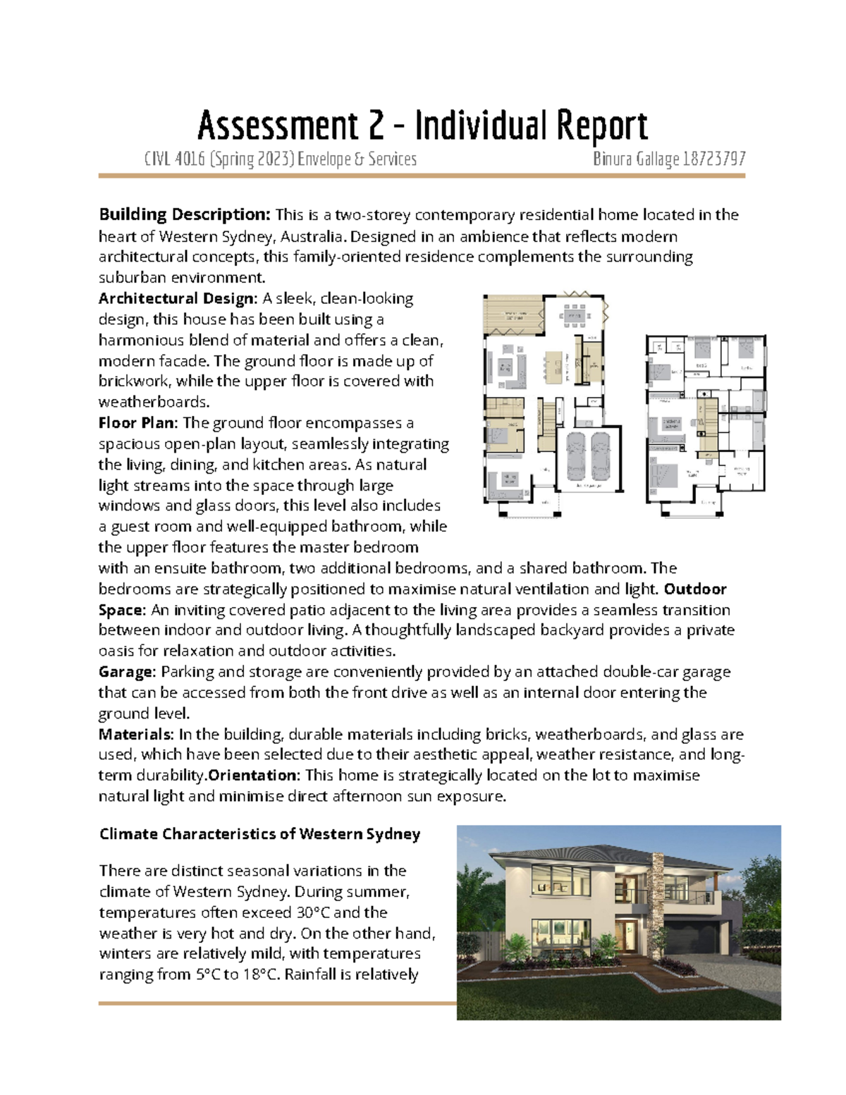 Assessment 2 - Individual Assignment - Assessment 2 - Individual Report ...