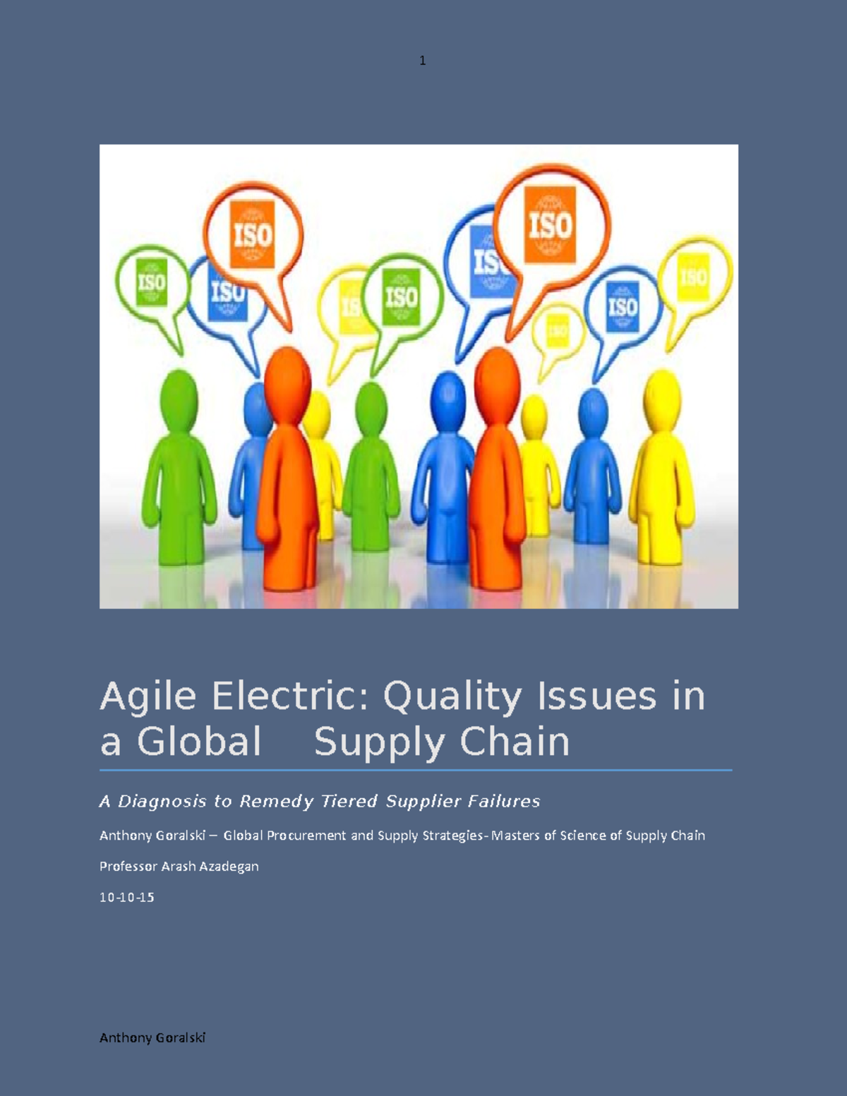 Agile Electric Quality Issues in a Globa - Agile Electric: Quality ...