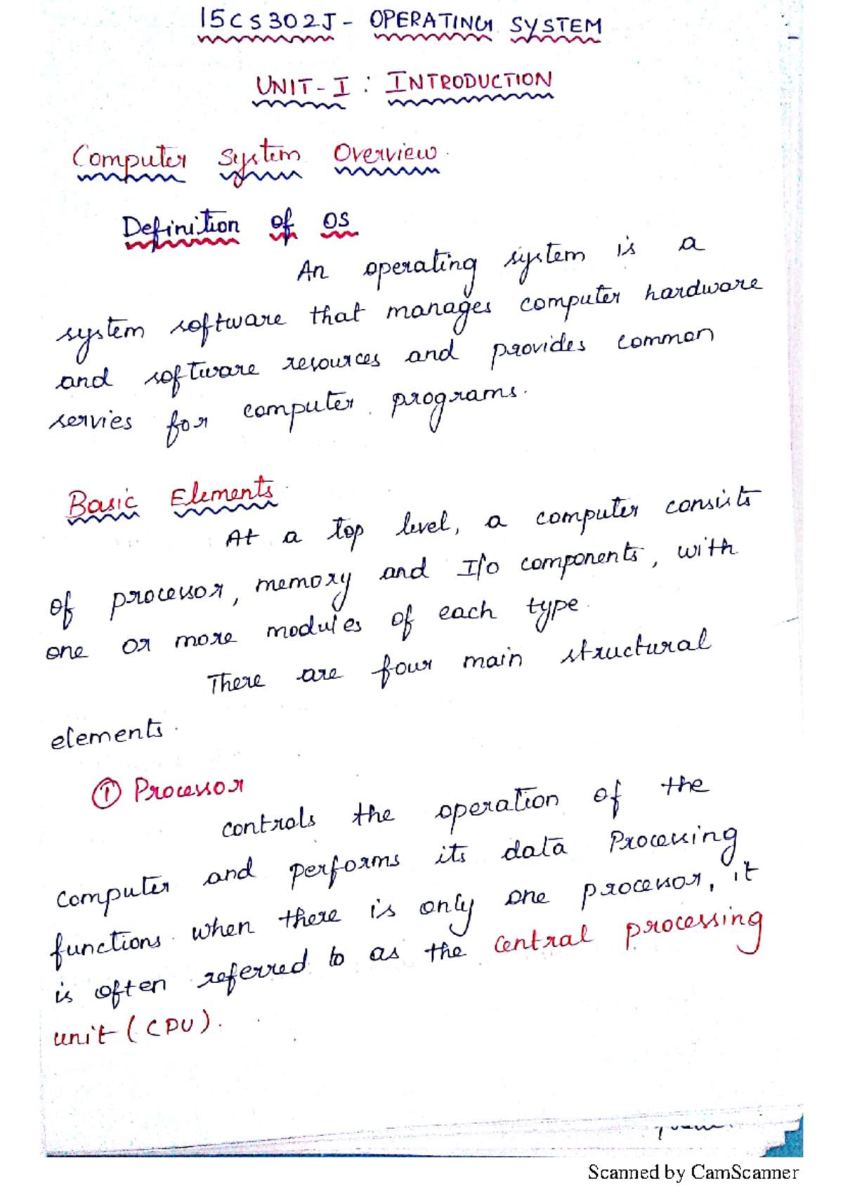 Os notes - Arun - Operating Systems - Studocu