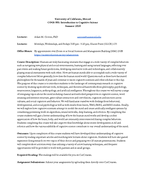 COGS 001 Midterm I Guide - b. I. What is cognitive science? A. the ...