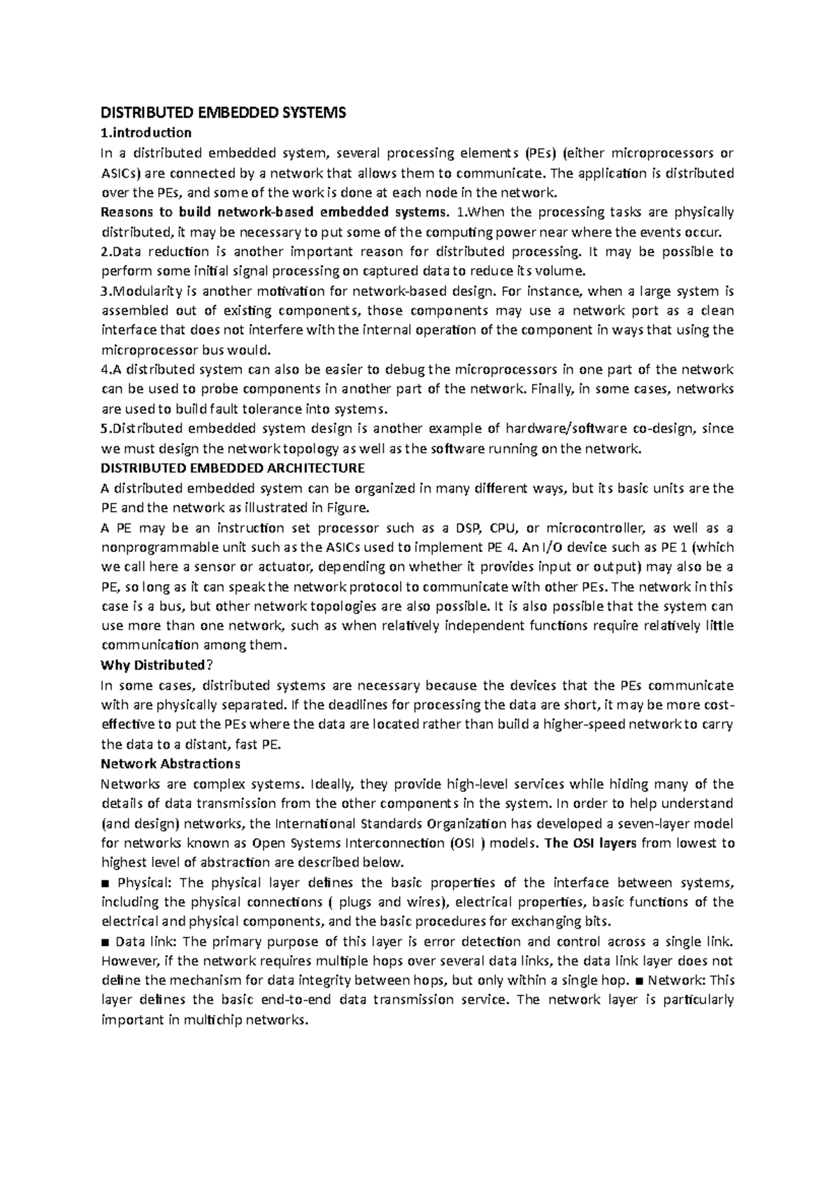 Embedded Systems Module 6 Short Notes Distributed Embedded Systems 1琀椀on In A Distributed 5927