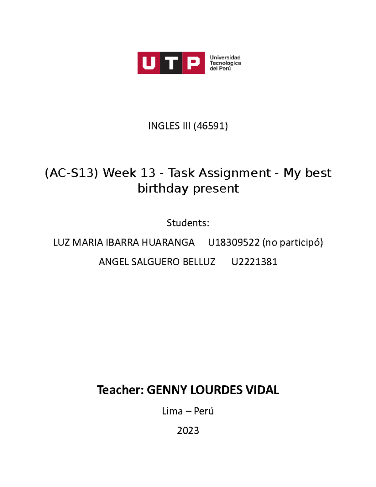 (AC-S13) Week 13 - Task Assignment - My best birthday present Cover ...