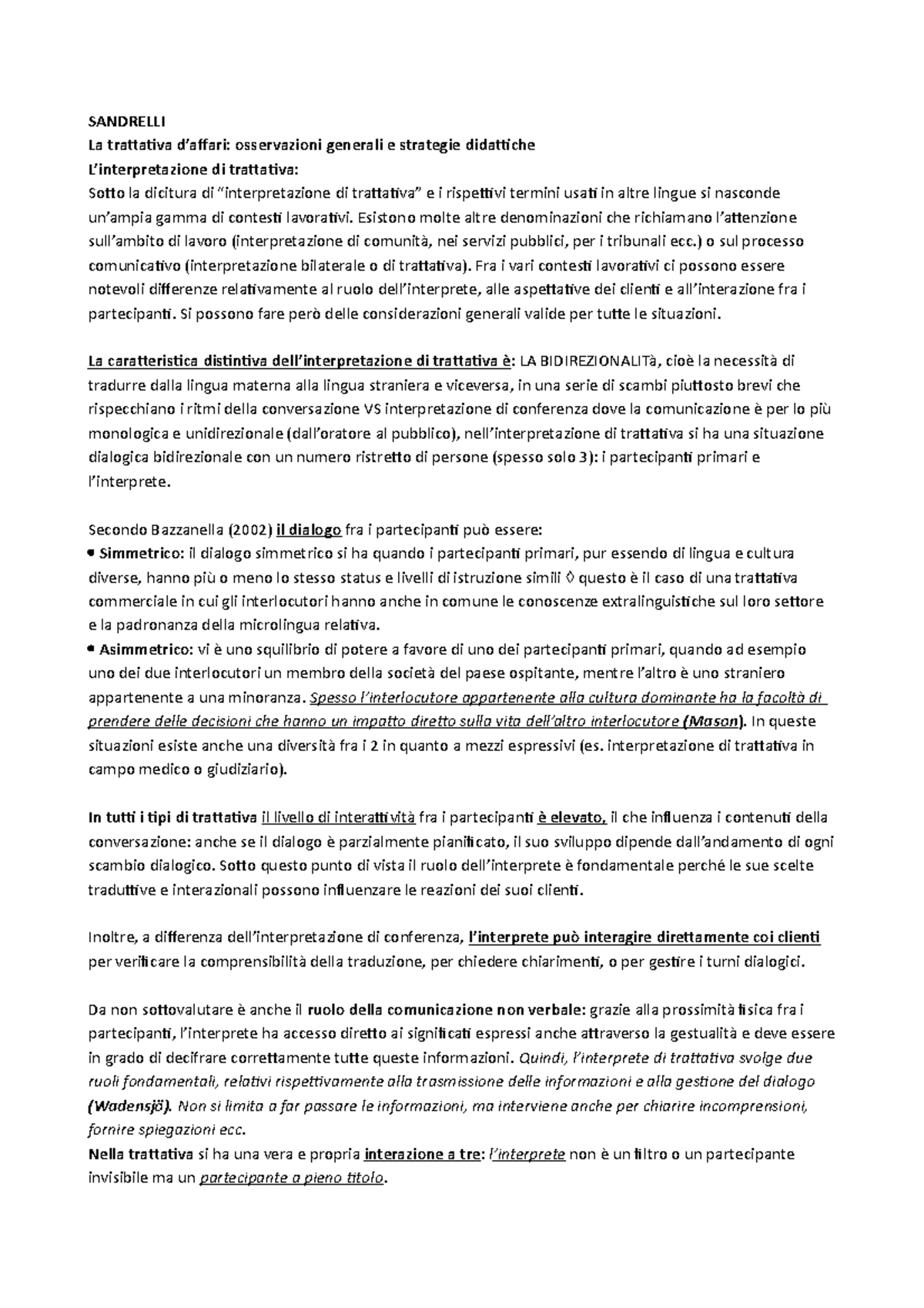 appunti presi a lezione + slide: Sandrelli - Lingua inglese ...