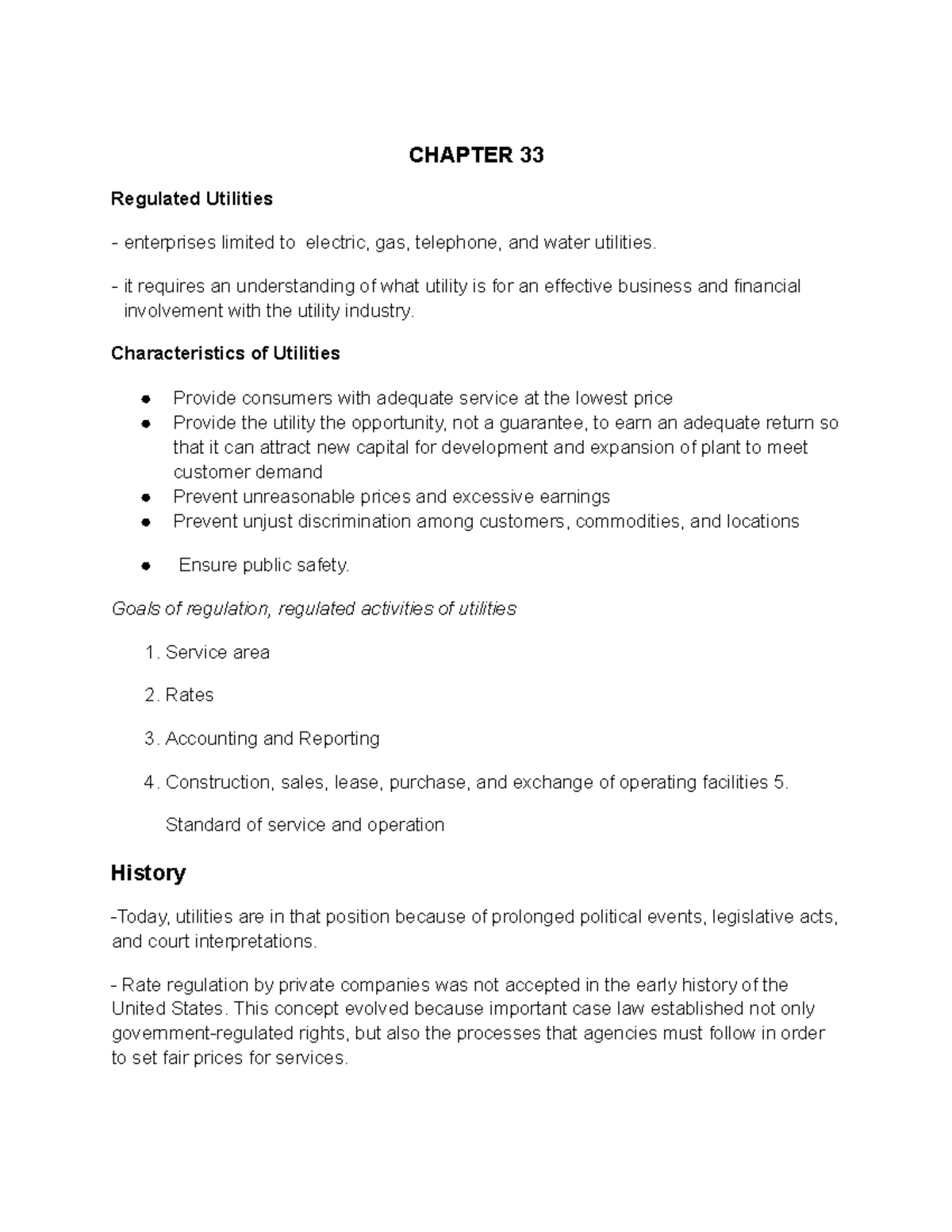 Chapter 33 (Summary) - 1 - CHAPTER 33 Regulated Utilities - enterprises ...