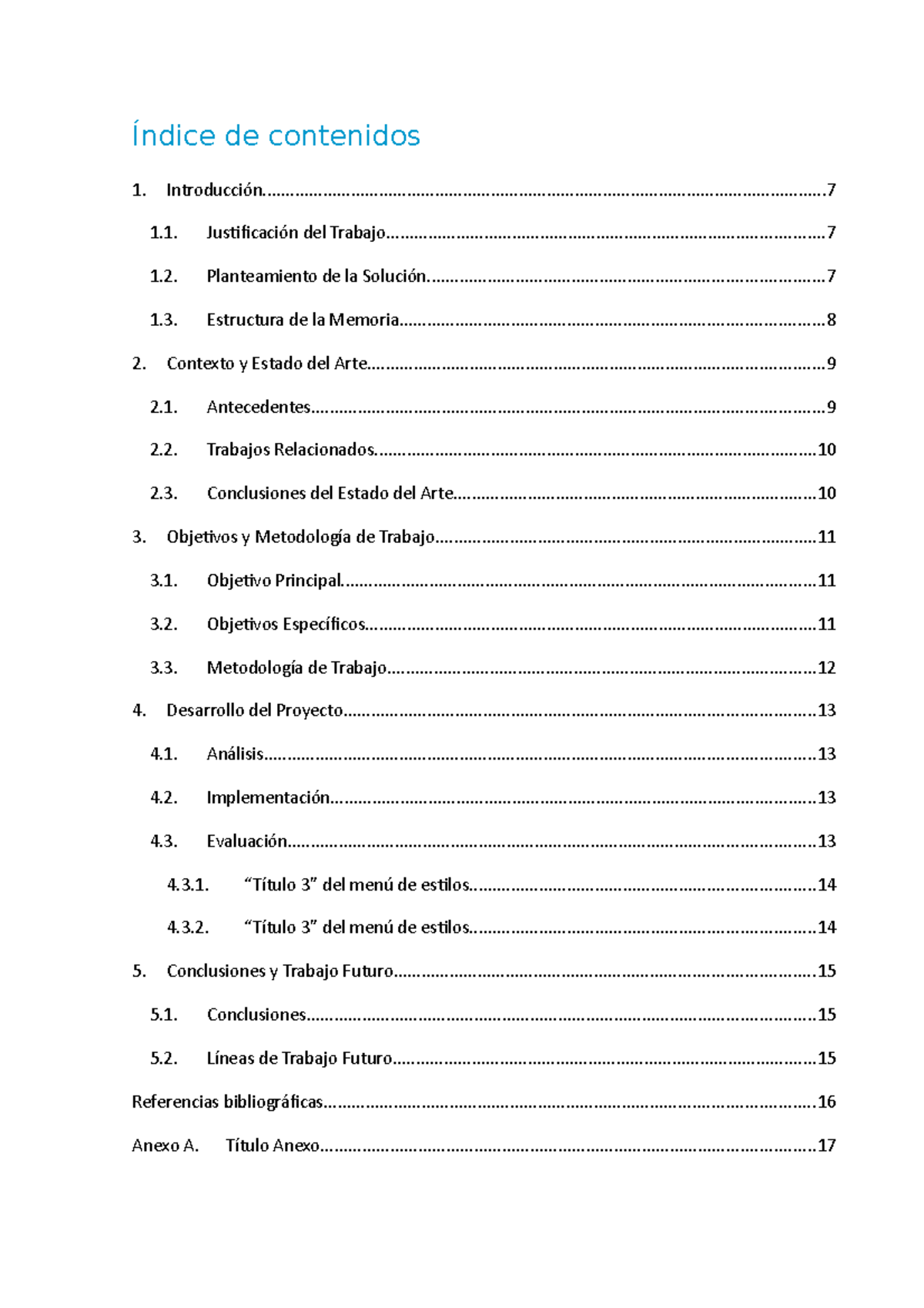 03 - Indice - relacionado con tesis - Índice de contenidos - Studocu
