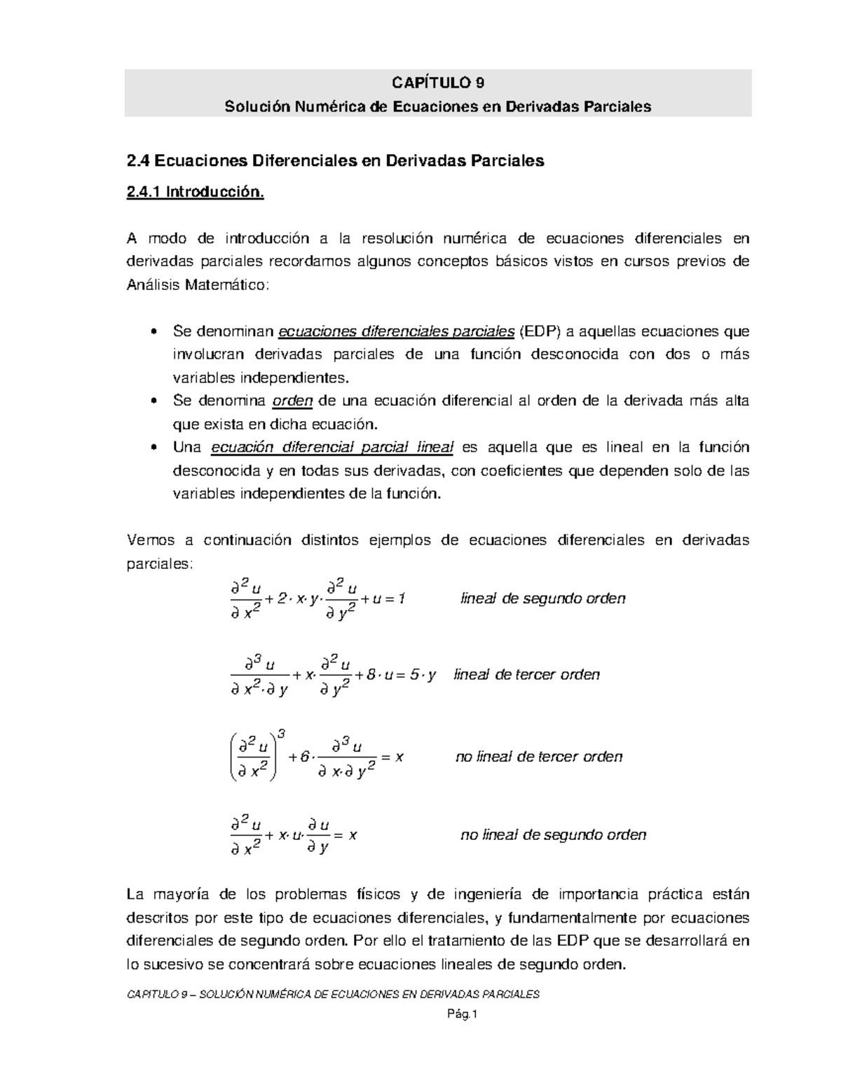 1EDParciales Parabolica Metodo Explicito 240213 12004 7 - CAPITULO 9 – SOLUCIÓN NUMÉRICA DE ...