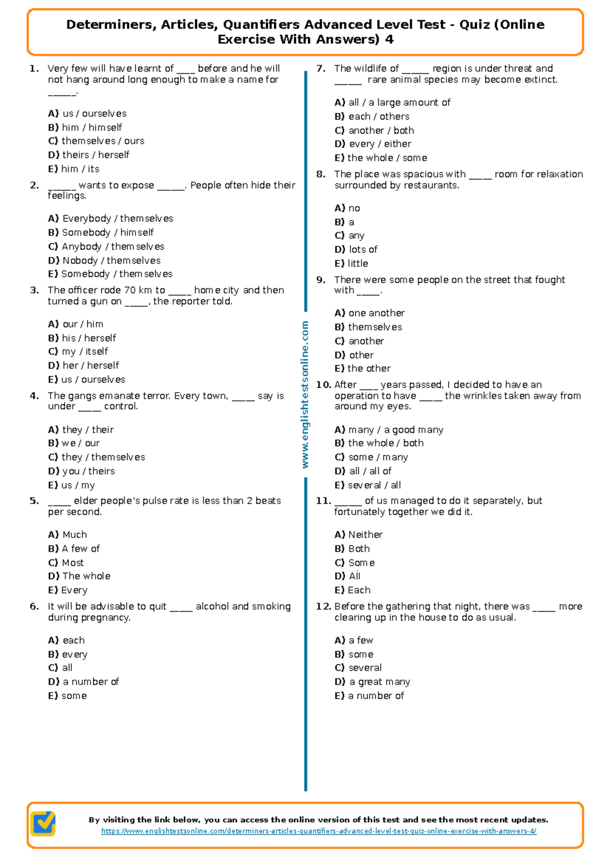 360 determiners-articles-quantifiers-advanced-level-test-quiz-online ...