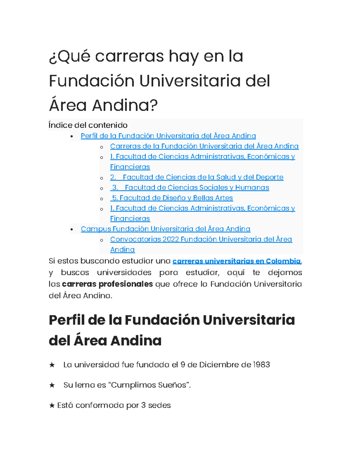 Fundación Universitaria del Área Andina - Facultad de Ciencias ...
