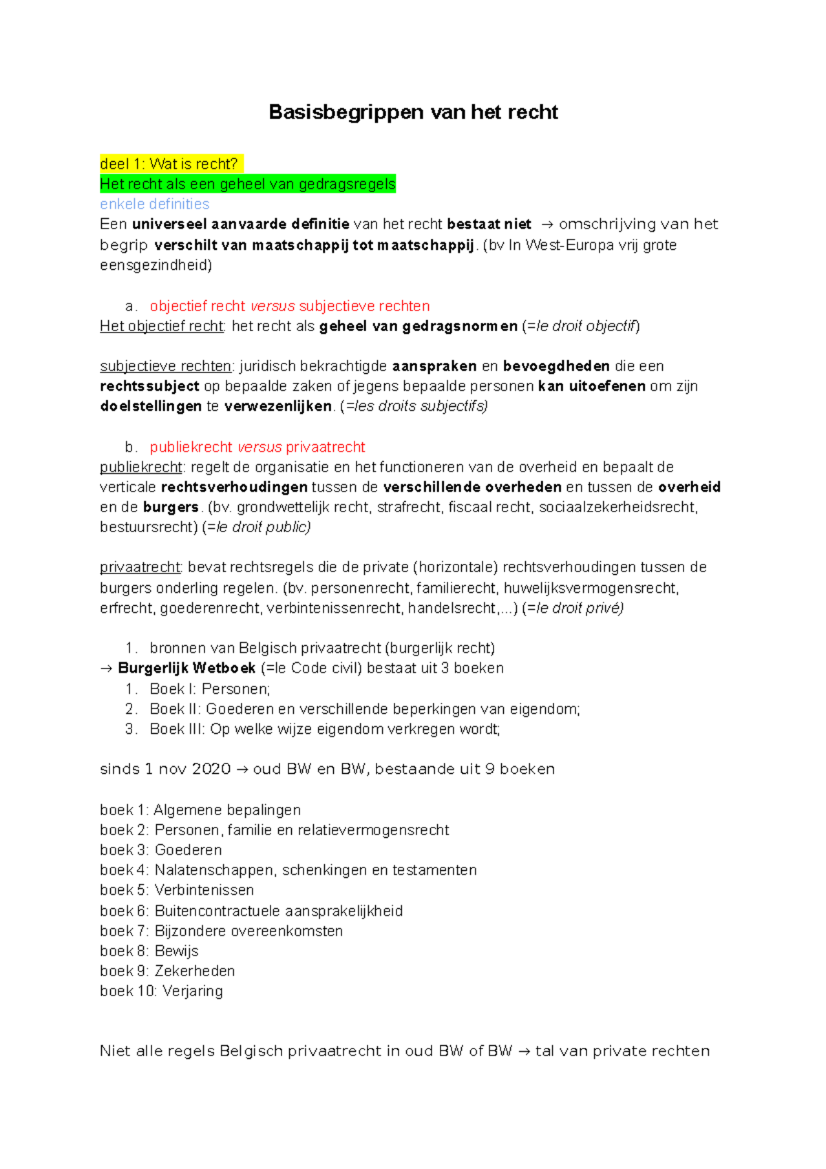 Basisbegrippen van het recht - (bv In West-Europa vrij grote ...