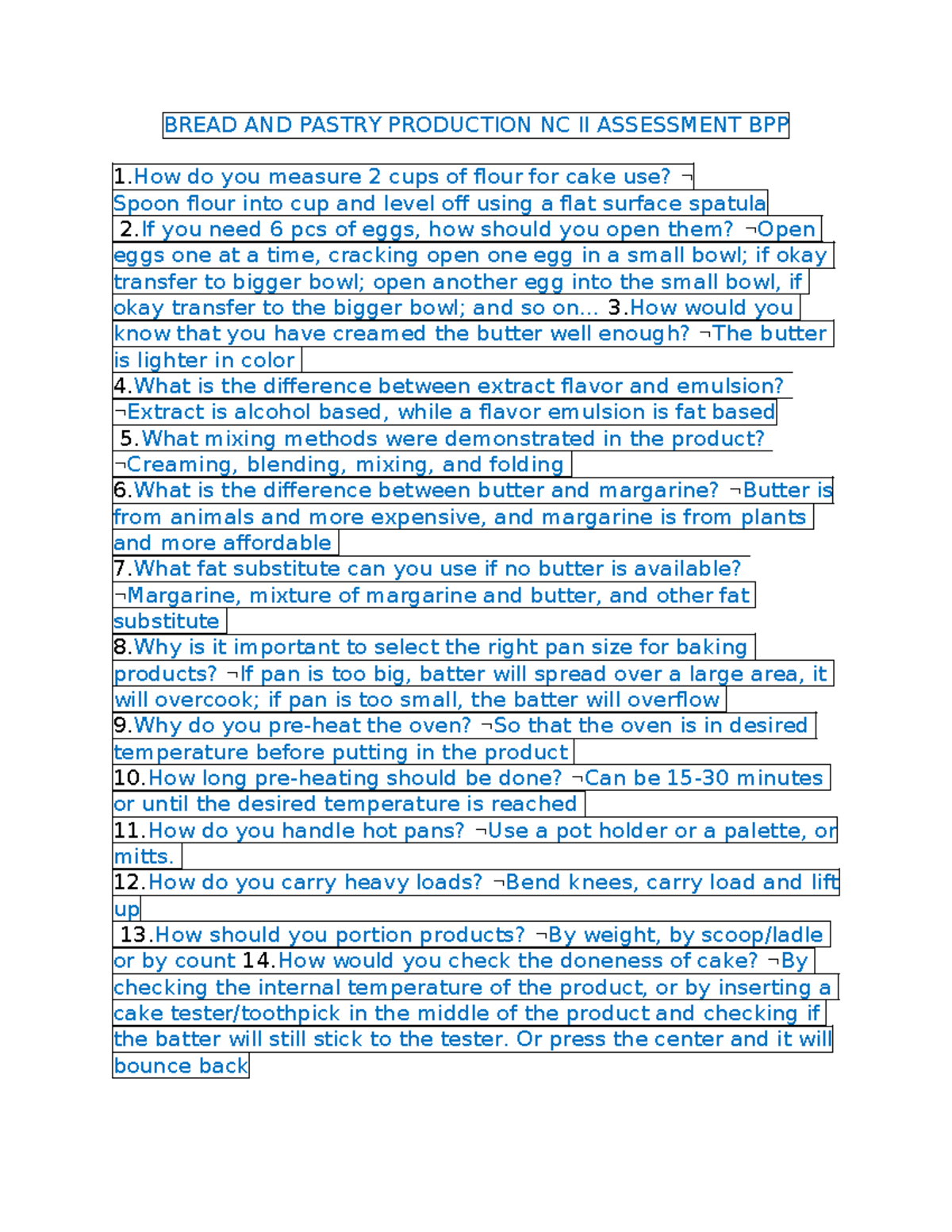 Bread AND Pastry Production NC II Assessment BPP - BREAD AND PASTRY ...