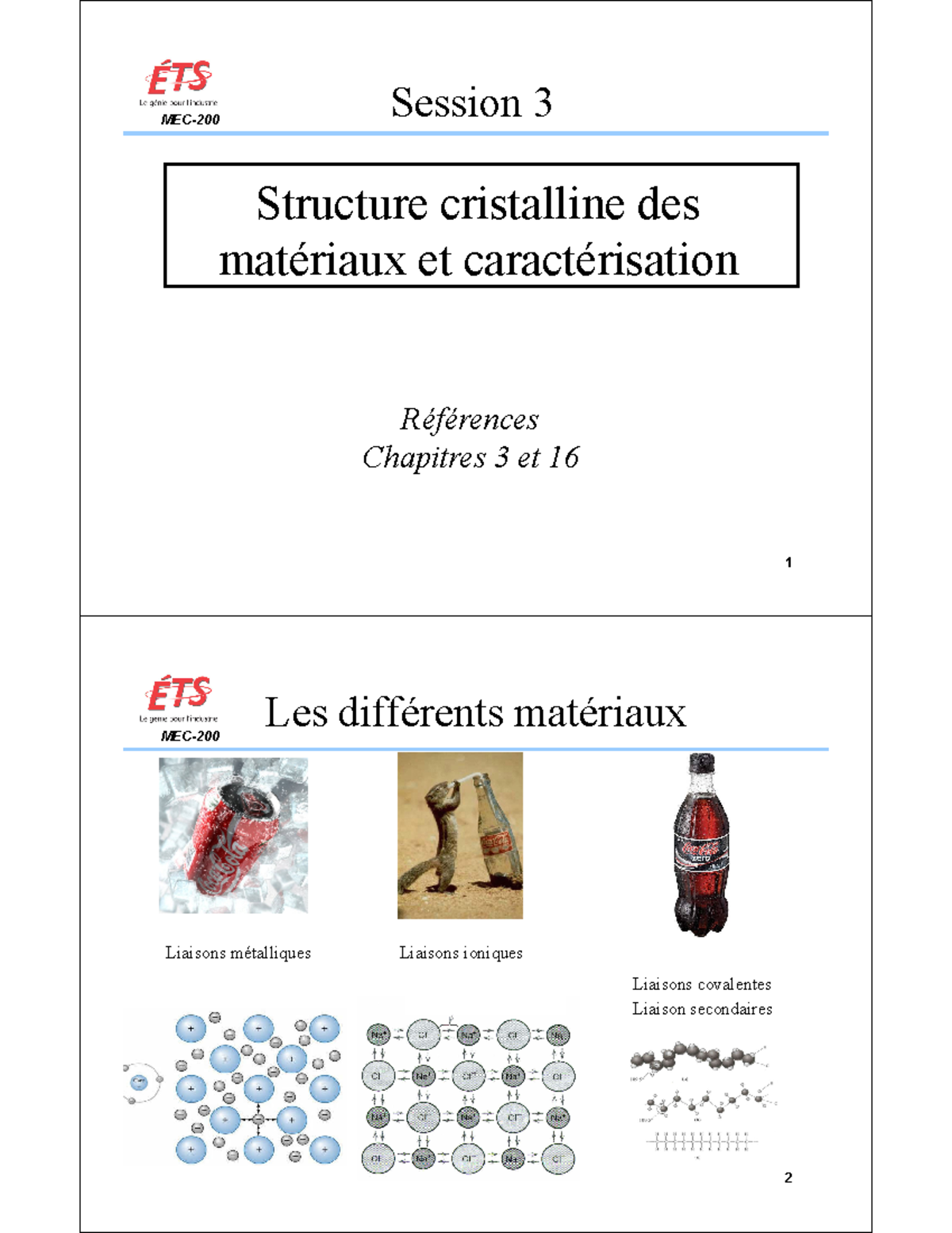 MEC200 - Cours 03 - 1 MEC- Références Chapitres 3 et 16 Structure ...