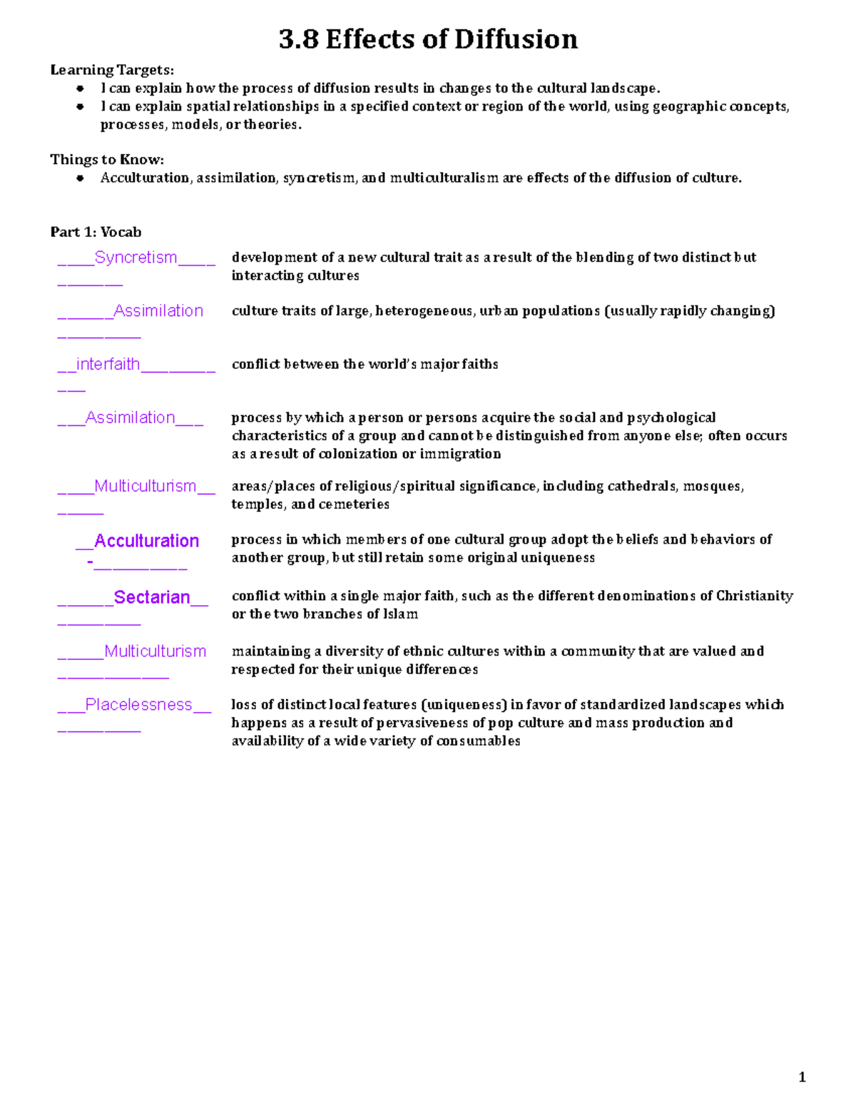 3.8 Effects of Diffusion - 3 Effects of Diffusion Learning Targets: I ...