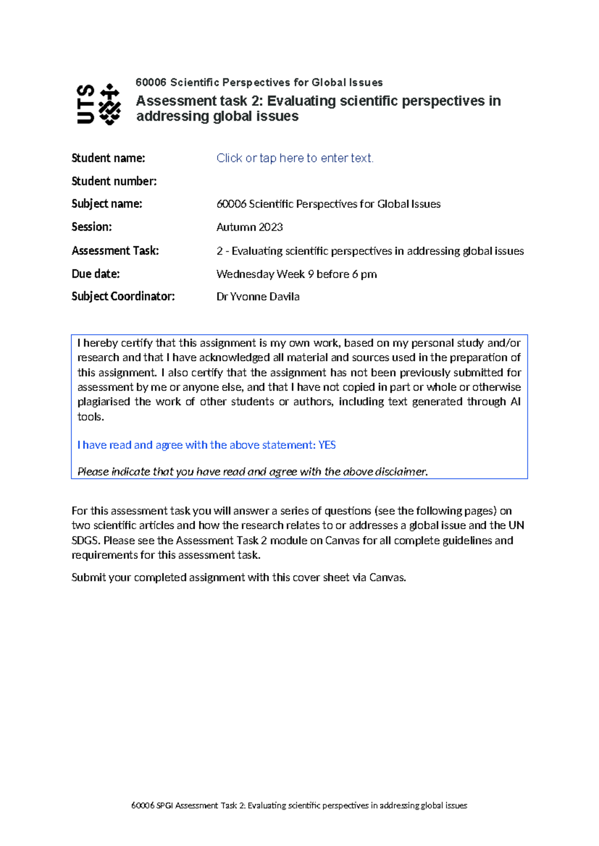 Spgi - module 1 - 60006 Scientific Perspectives for Global Issues ...