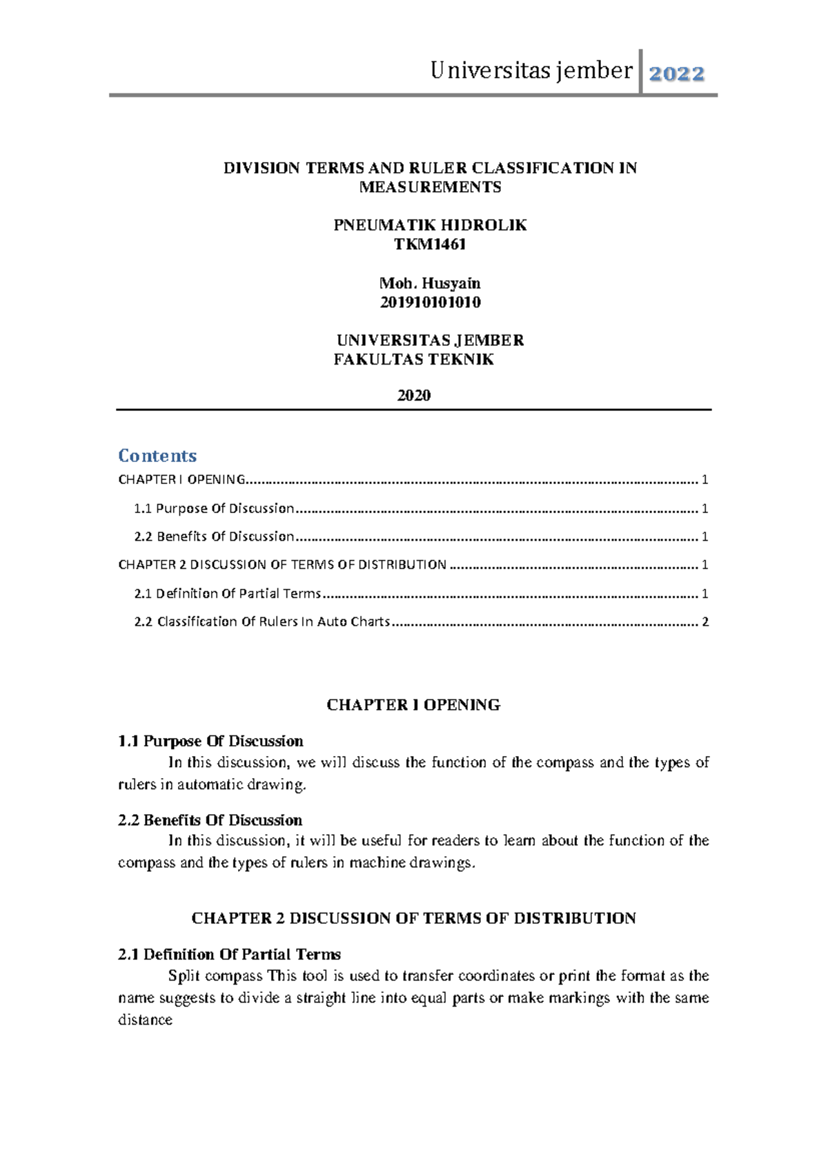Division Terms AND Ruler Classification IN Measurements - Universitas ...