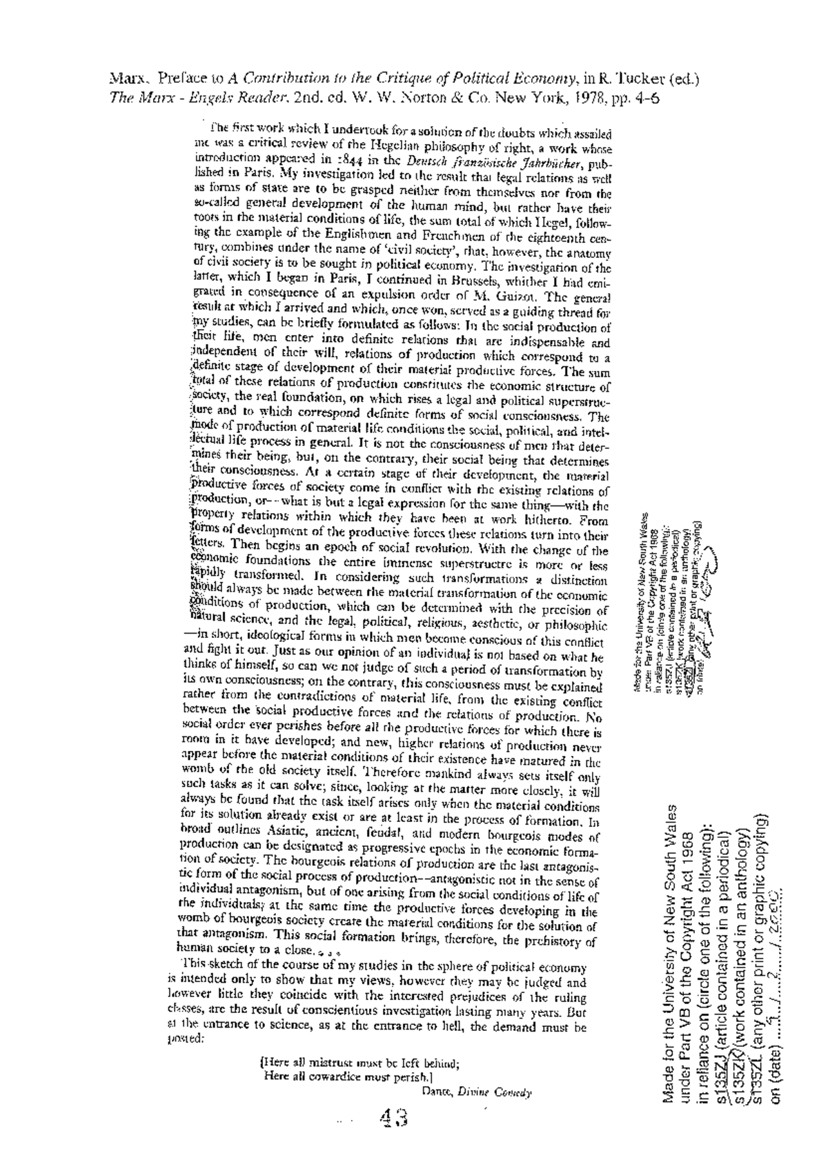 Marx Preface Political Economy - good paragraph - LAW4199 - Studocu