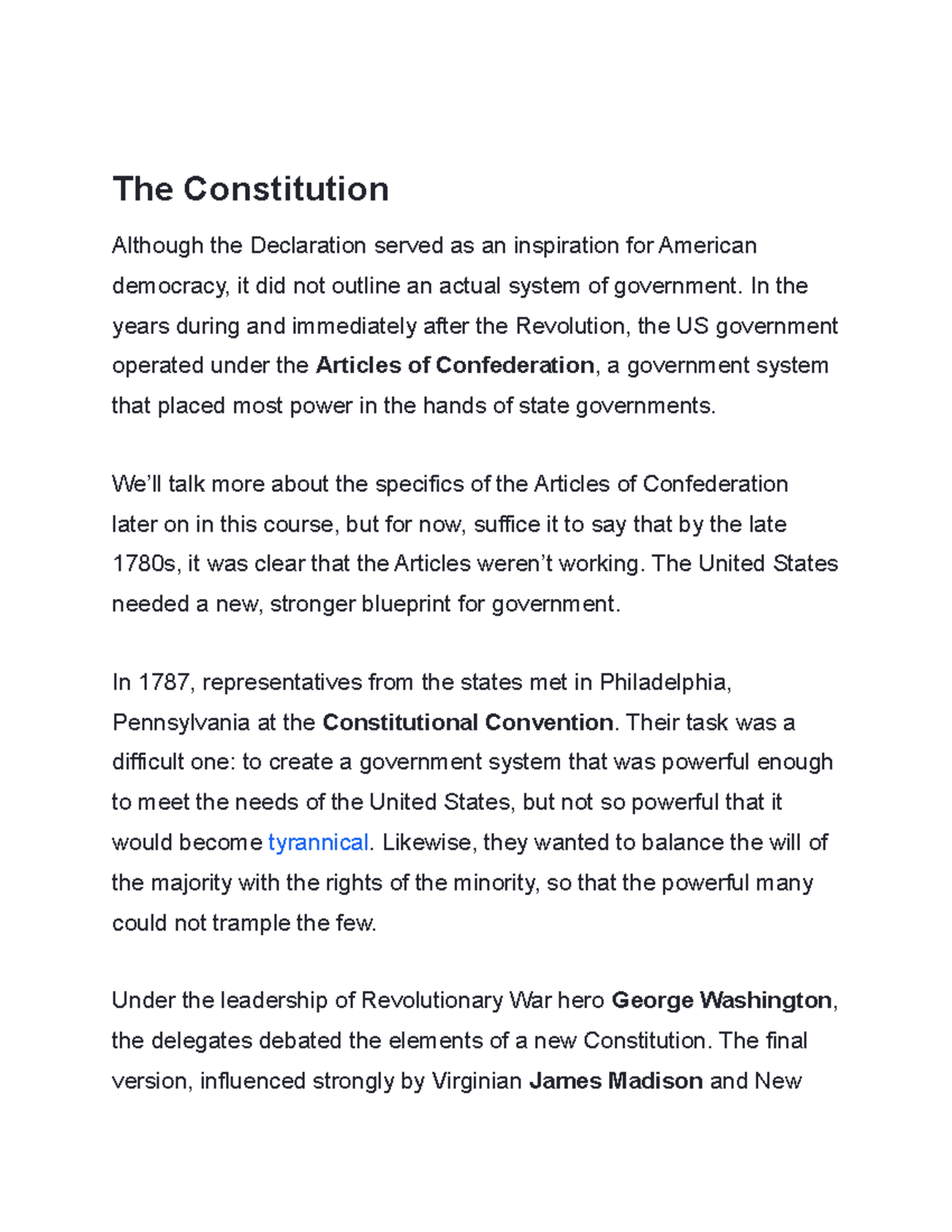 The Constitution - The Constitution Although the Declaration served as ...