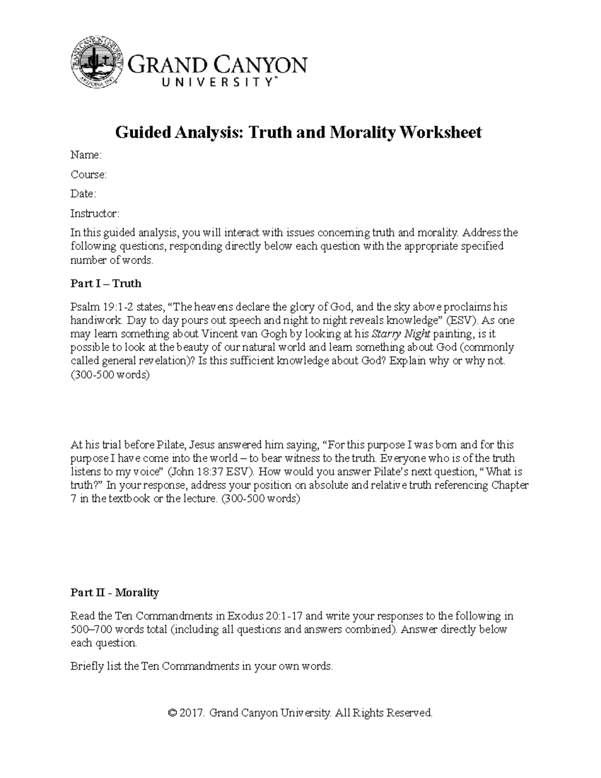 CWV-301-RS-T6Guided Analysis Truth And Morality Worksheet 2 - Guided ...