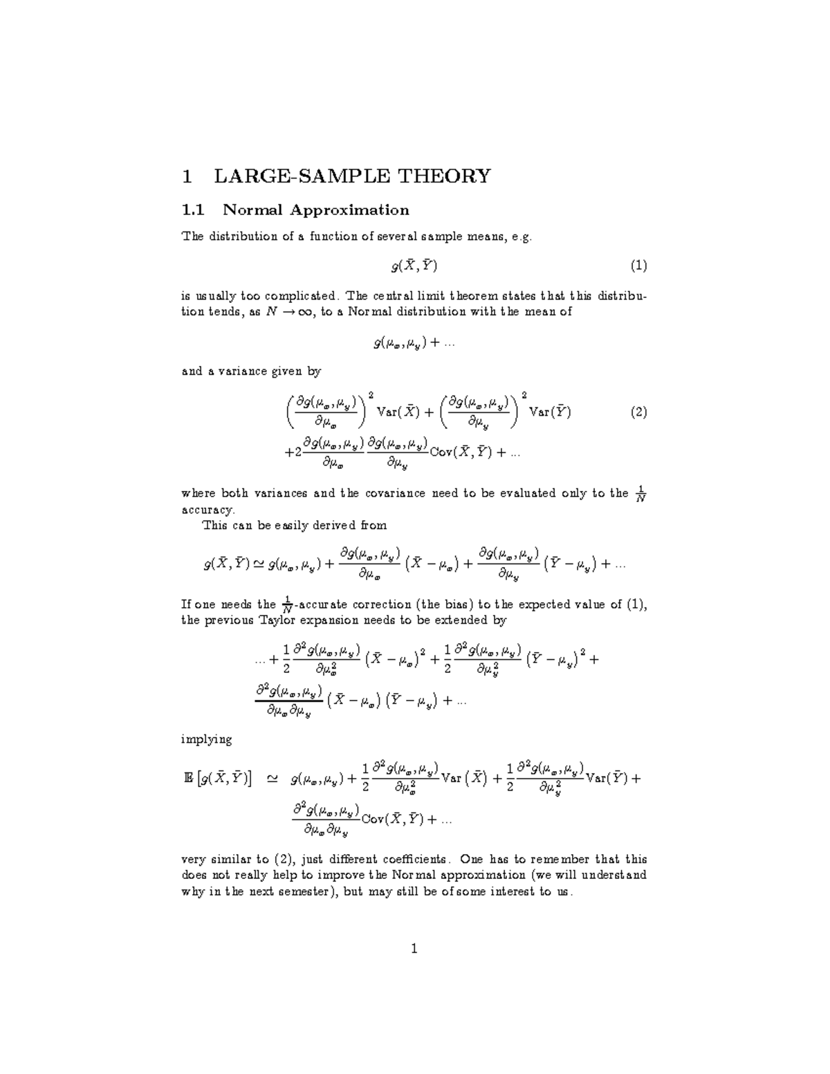 Normal Approximation notes - 1 LARGE-SAMPLE THEORY 1 Normal ...