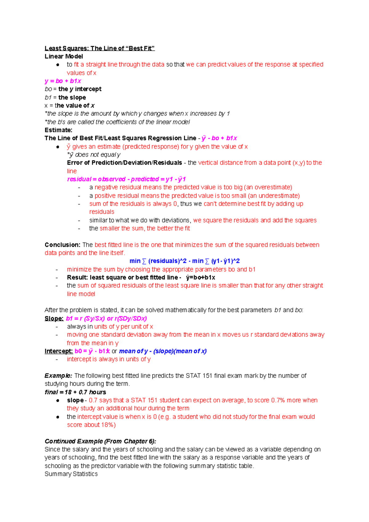 7 & 8 - Linear Regression and Regrression Wisdom - Least Squares: The ...
