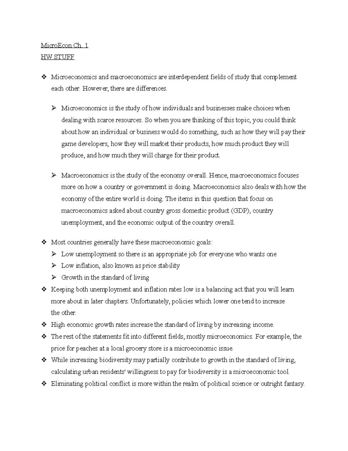Micro Econ 001 Chap 1 HW Stuff - MicroEcon Ch. 1 HW STUFF ...