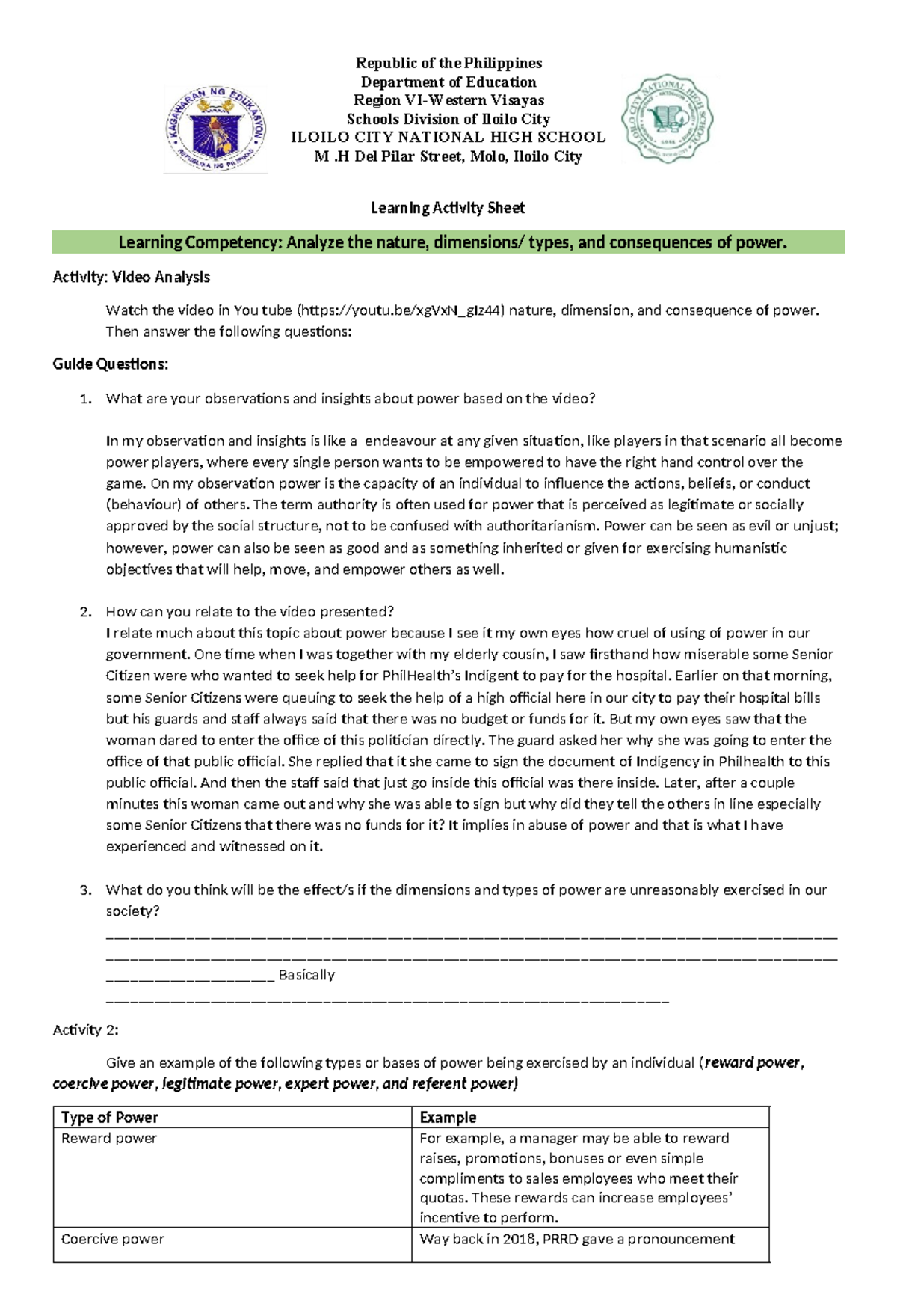 LAS-Phil-Gov - Practical Research - Republic of the Philippines ...
