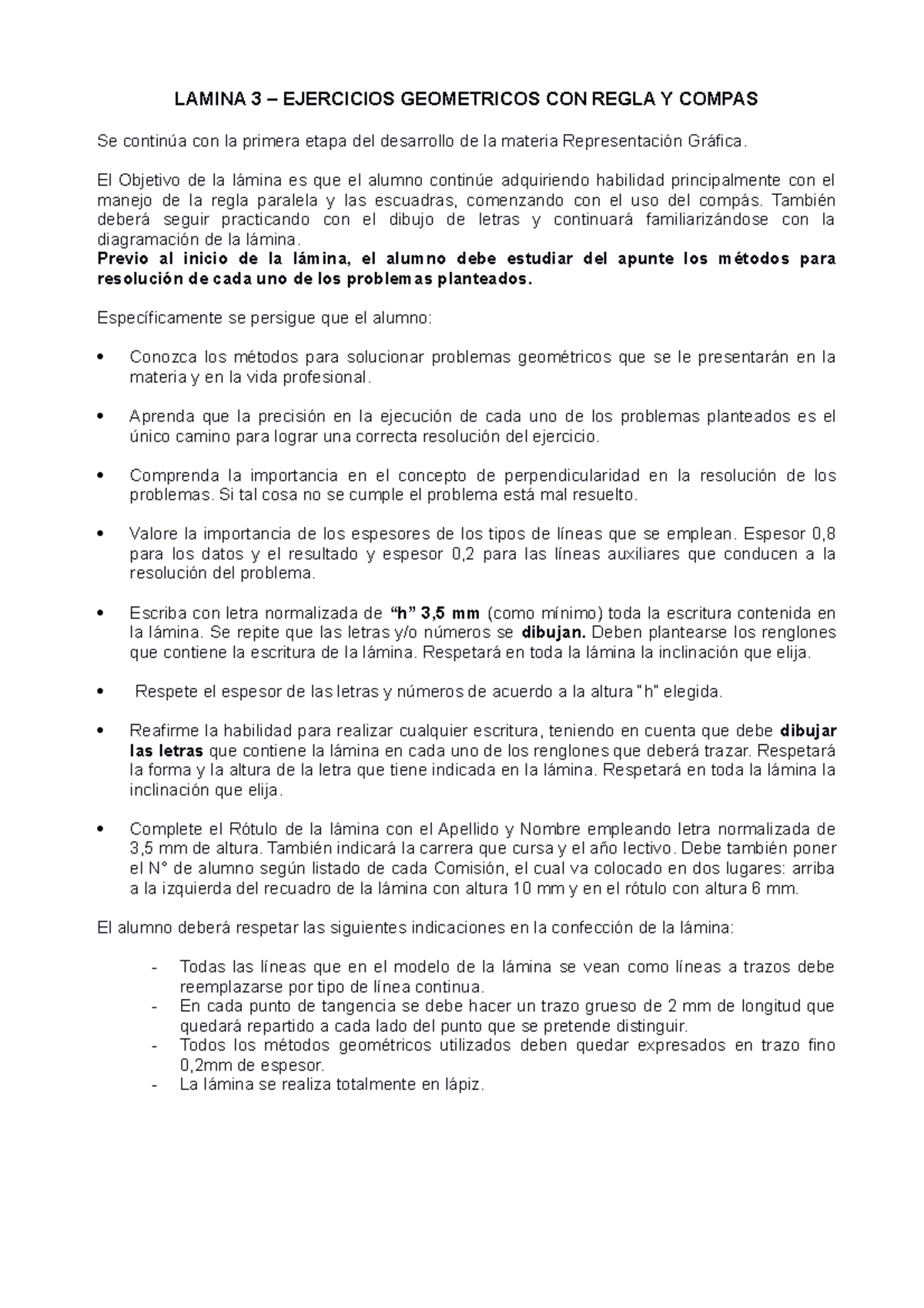 Lámina 3 - Objetivos - LAMINA 3 – EJERCICIOS GEOMETRICOS CON REGLA Y ...