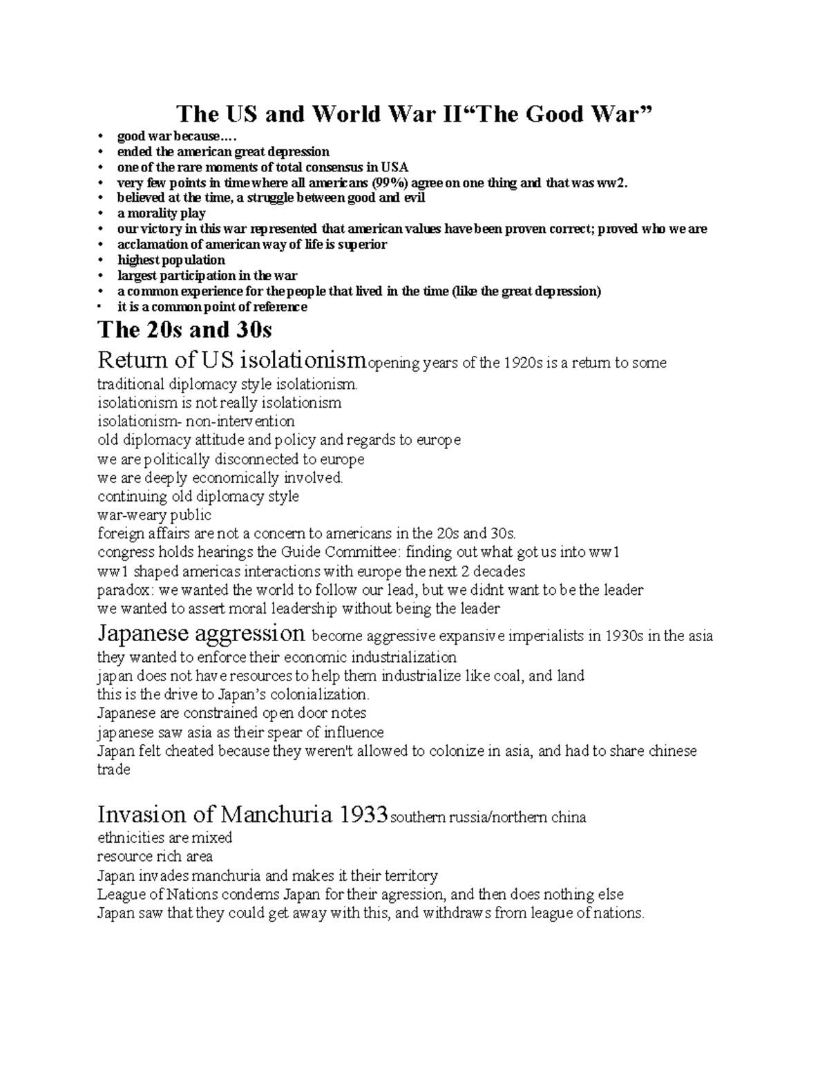 The us and ww2 - professor hansen - The US and World War II“The Good ...