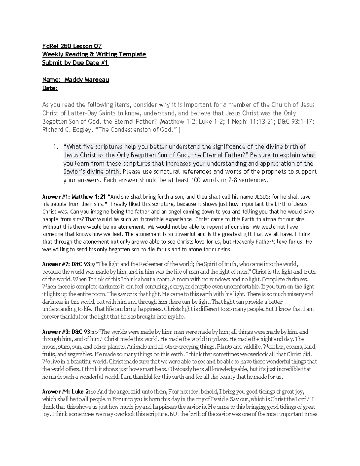 Fd Rel 250 Lesson 07 - Lecture notes 7 - FdRel 250 Lesson 07 Weekly ...