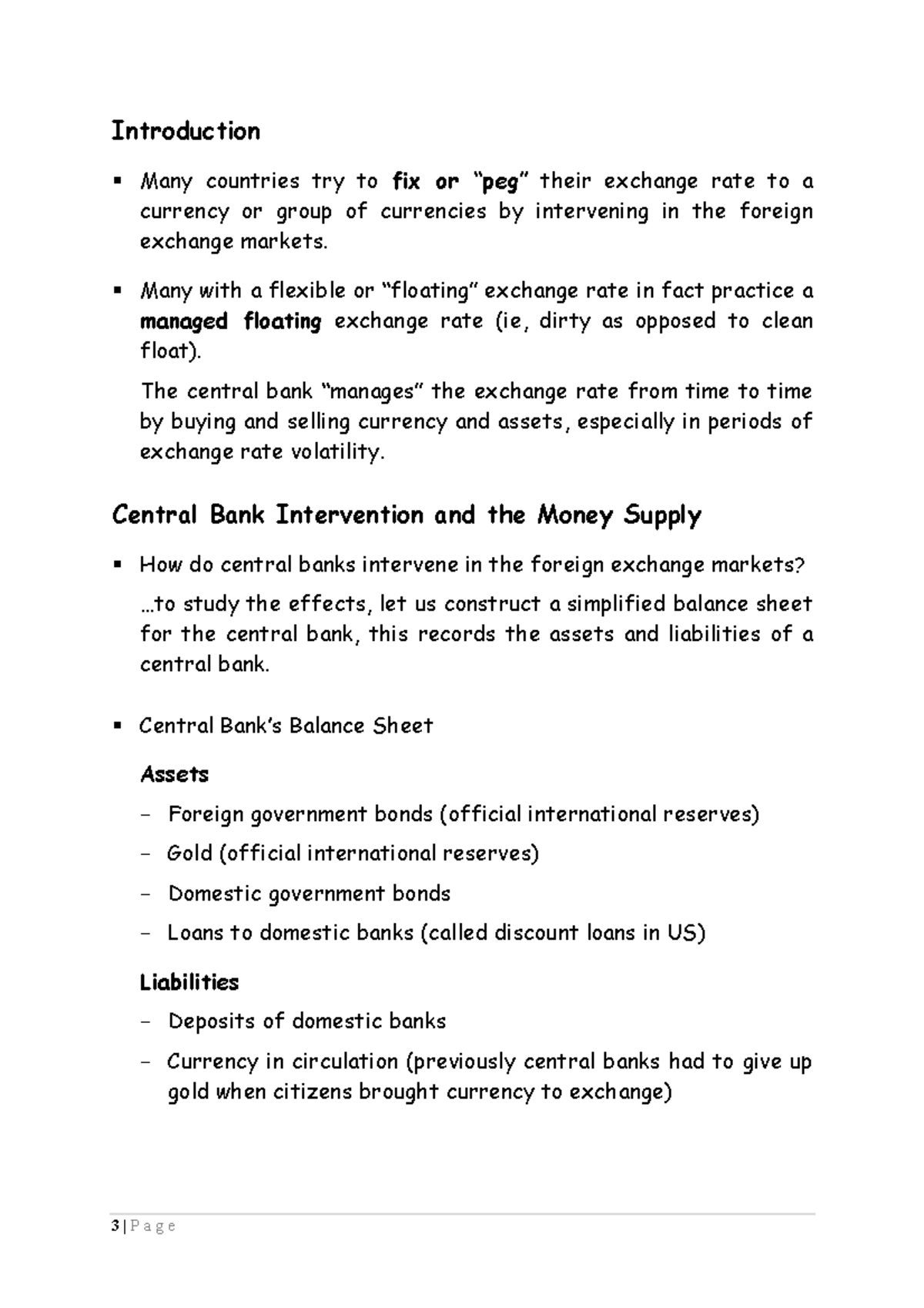 Lecture Notes 10 - Central Bank Intervention and the Money Supply ...