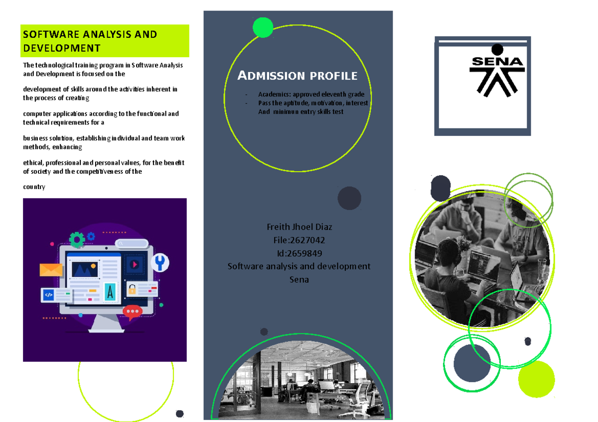 Folleto 1 - ingles - SOFTWARE ANALYSIS AND DEVELOPMENT The technological training program in ...